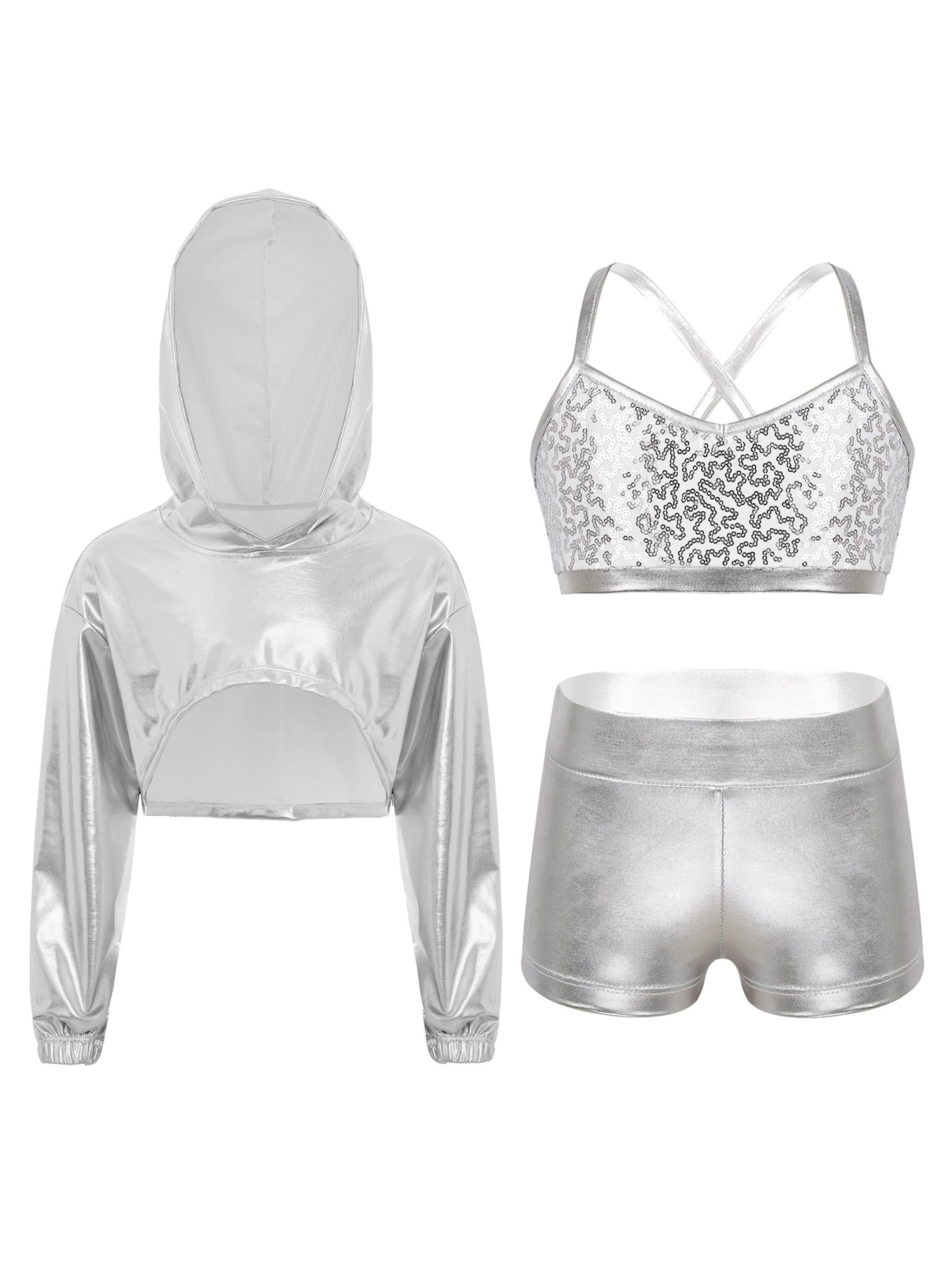 Doomiva Girls Rave Disco Party Cos tume Sequin Jazz Hip Hop Dancing ...