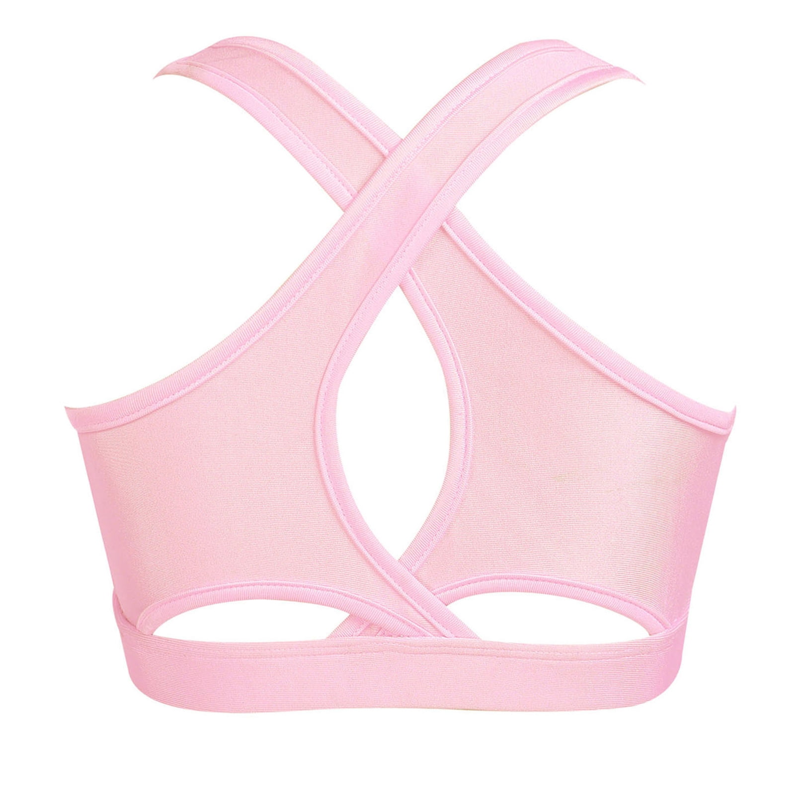 Doomiva Girls Solid Color Crisscross Back Sports Bra Athletic Crop Top ...