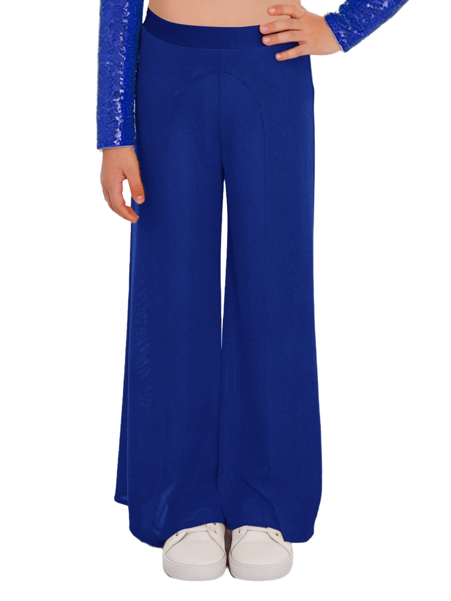 Doomiva Girls Solid Color Jazz Hip Hop Belly Dance Trousers Flowy Mesh ...
