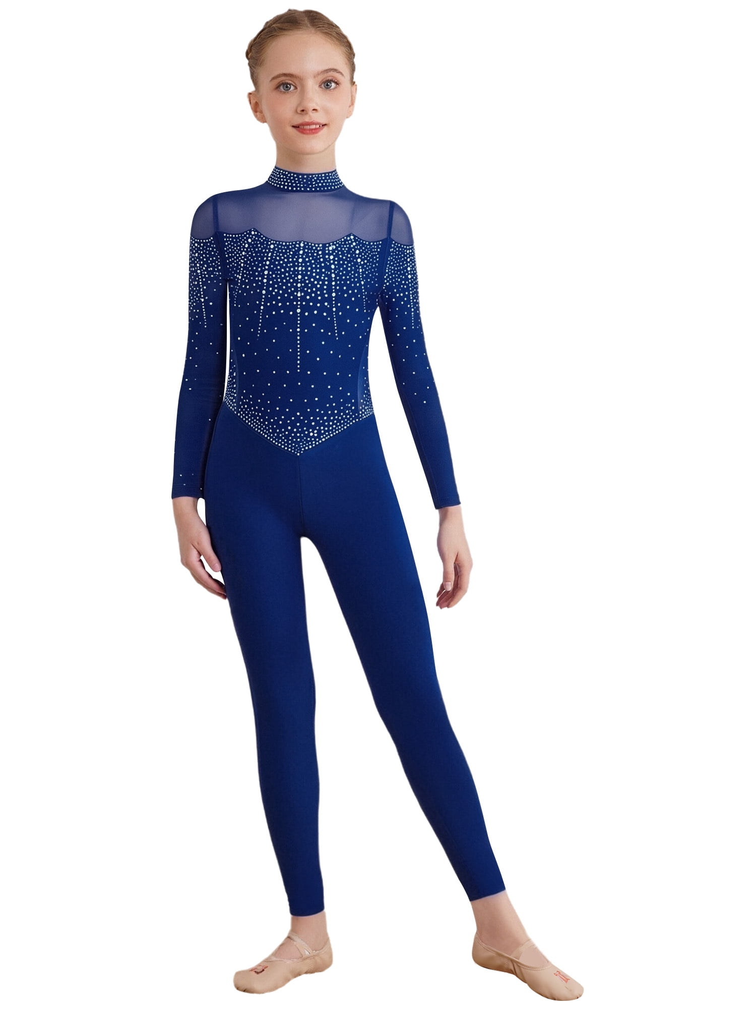 Doomiva Gymnastics Leotard for Girls Long Sleeves Figure Skating ...