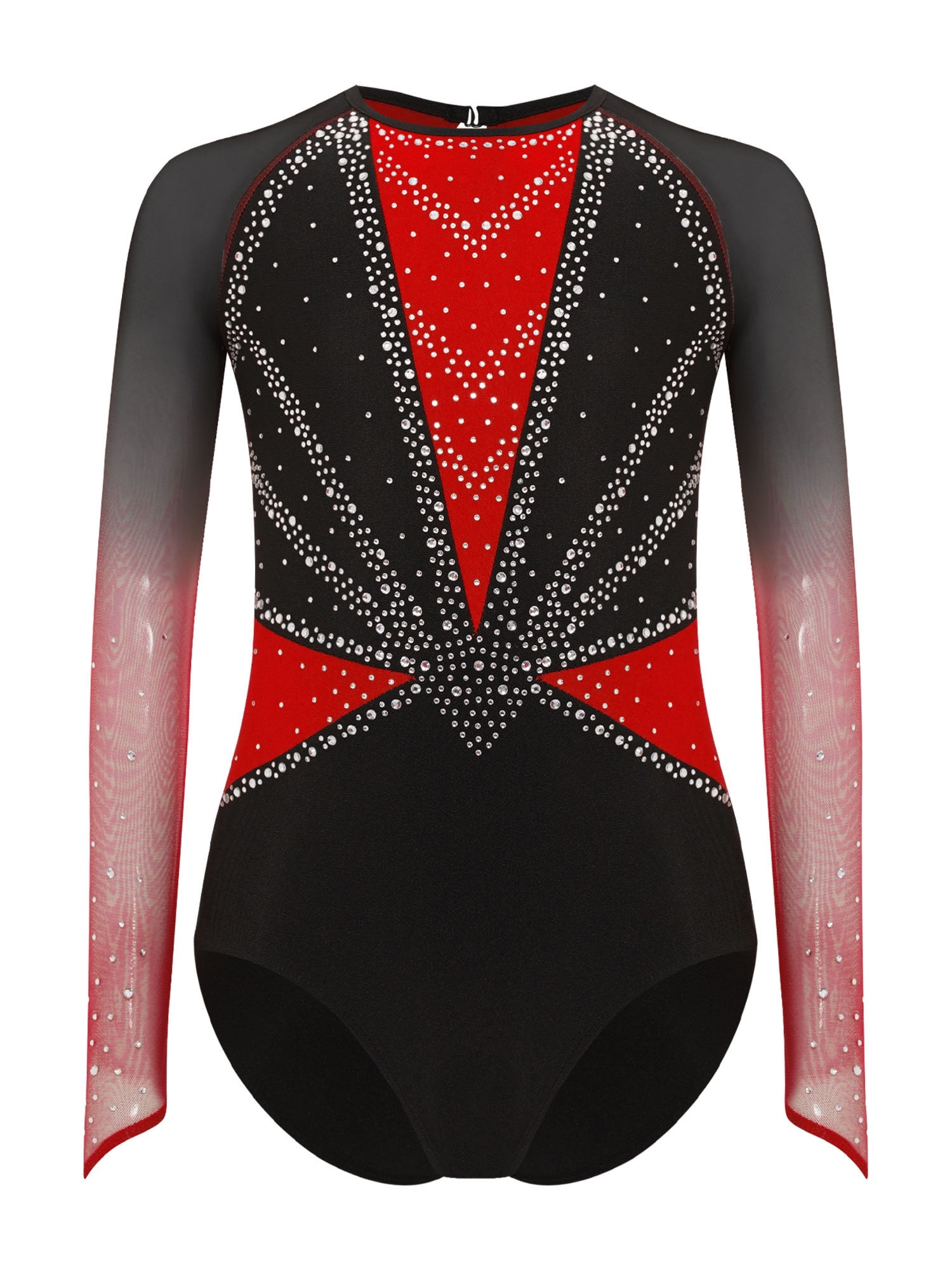 Doomiva Gymnastics Leotard for Girls Rhinestone Long Sleeve Tumbling ...