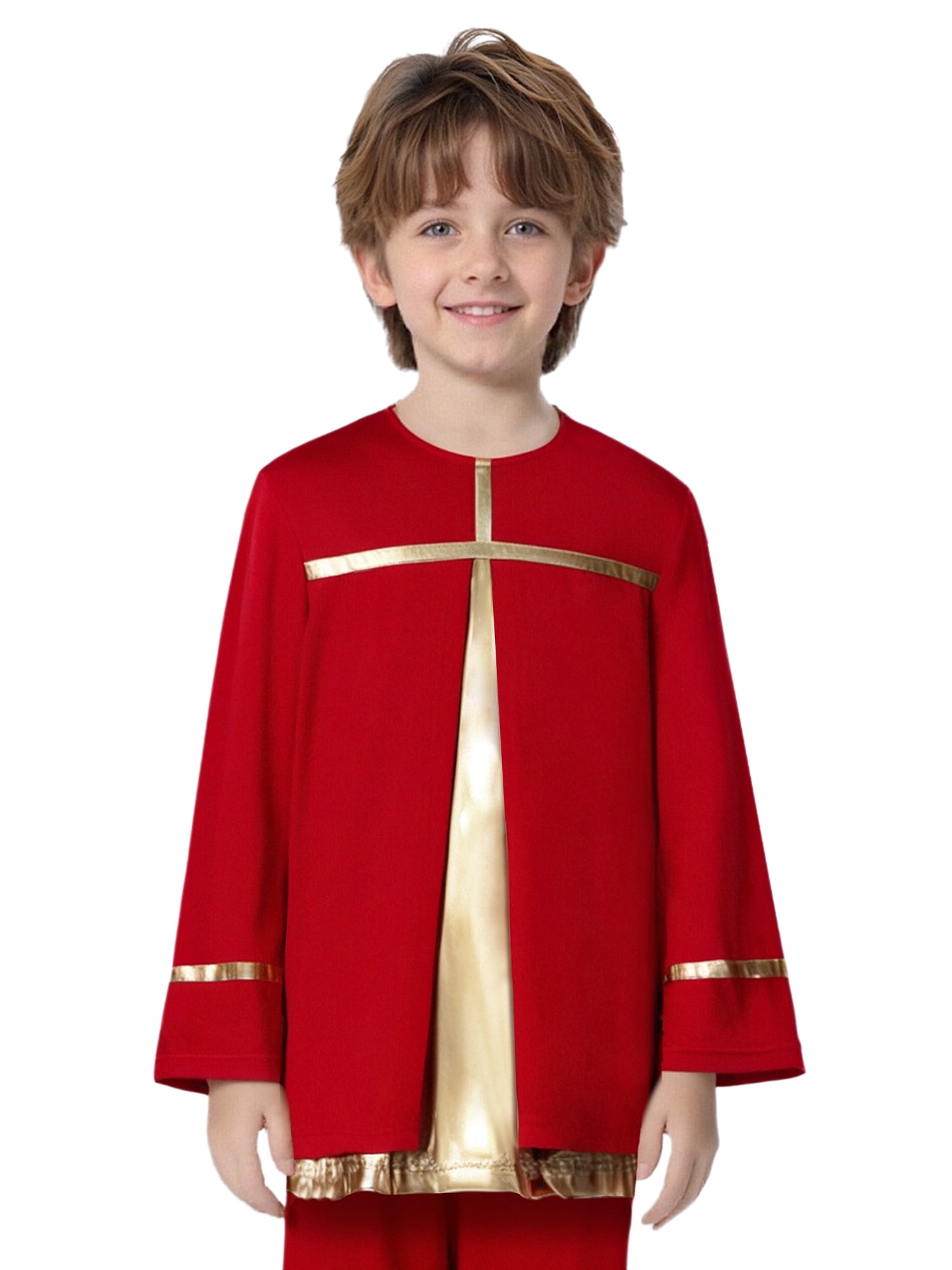 Doomiva Kids Boys Liturgical Worship Praise Dance Top Metallic Color ...