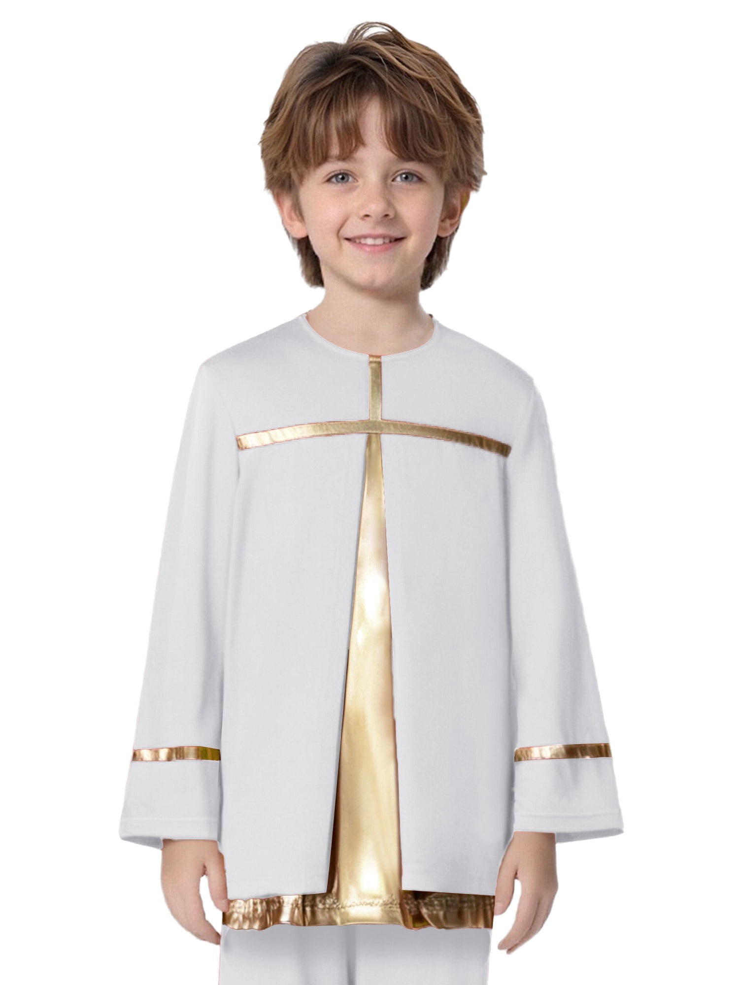 Doomiva Kids Boys Liturgical Worship Praise Dance Top Metallic Color ...