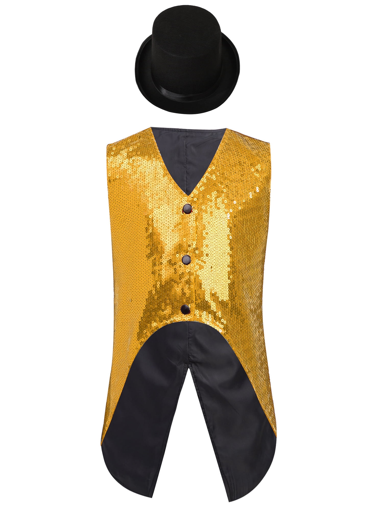 Doomiva Kids Boys Sequin Waistcoat Hip Hop Choir Jazz Dance Tops ...