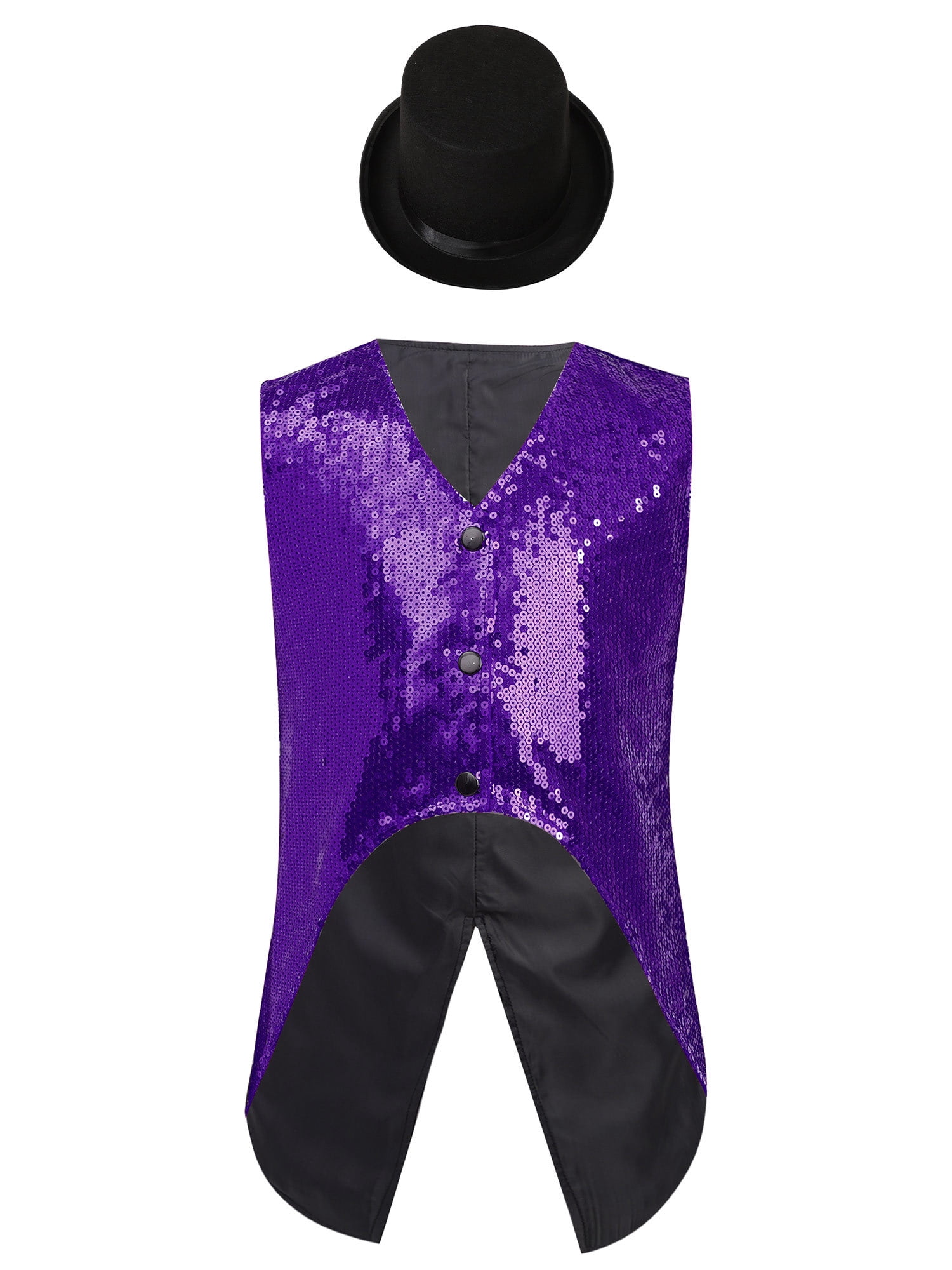 Doomiva Kids Boys Sequin Waistcoat Hip Hop Choir Jazz Dance Tops ...