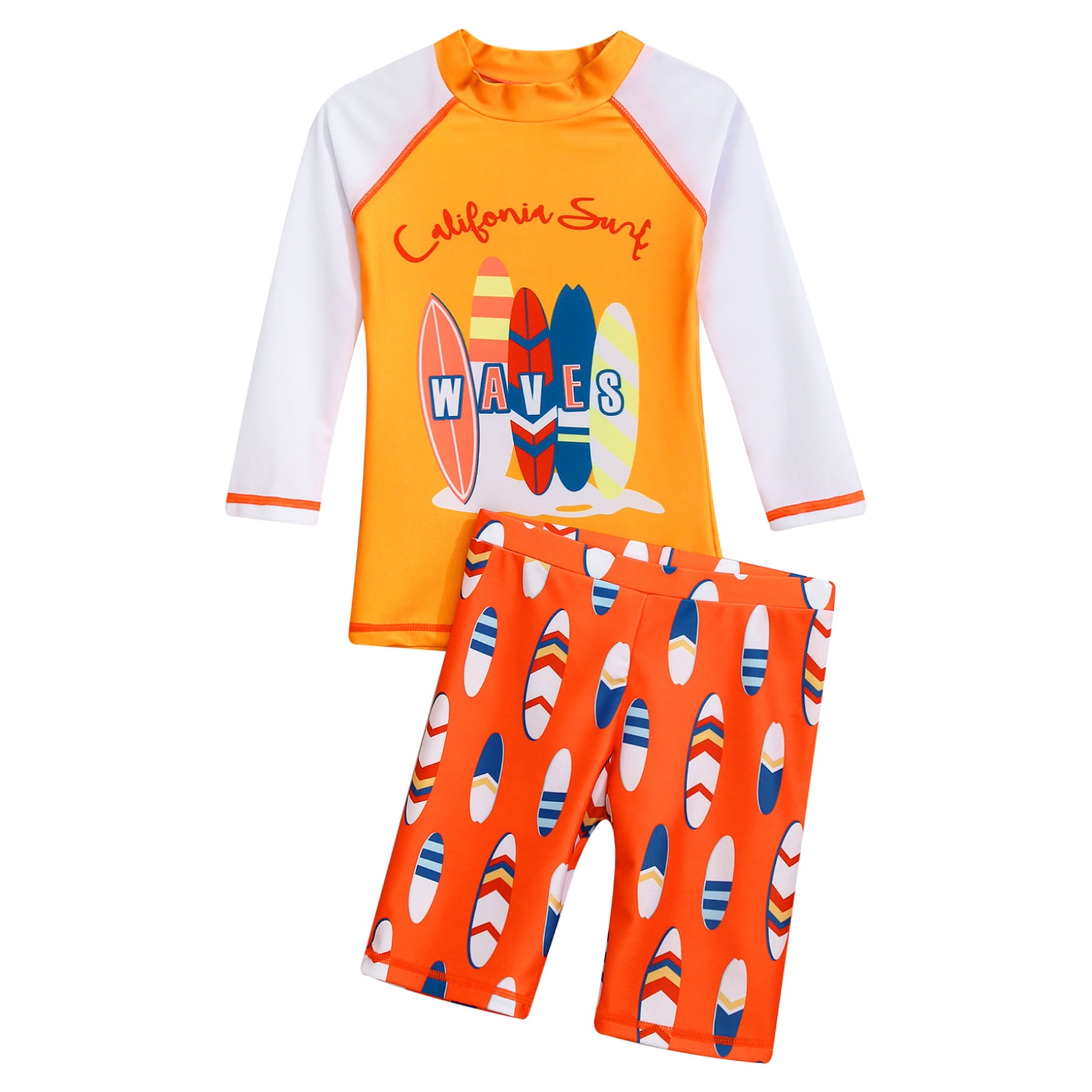 Doomiva Kids Boys Shark Bro 2 Pcs Athletic Swimsuit Upf 50+ Swim Shirts ...