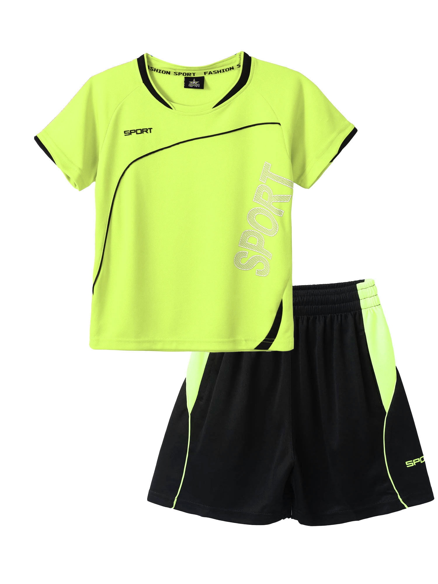 Doomiva Kids Boys Short Sleeve Active Athletic T-Shirts with Shorts Set ...