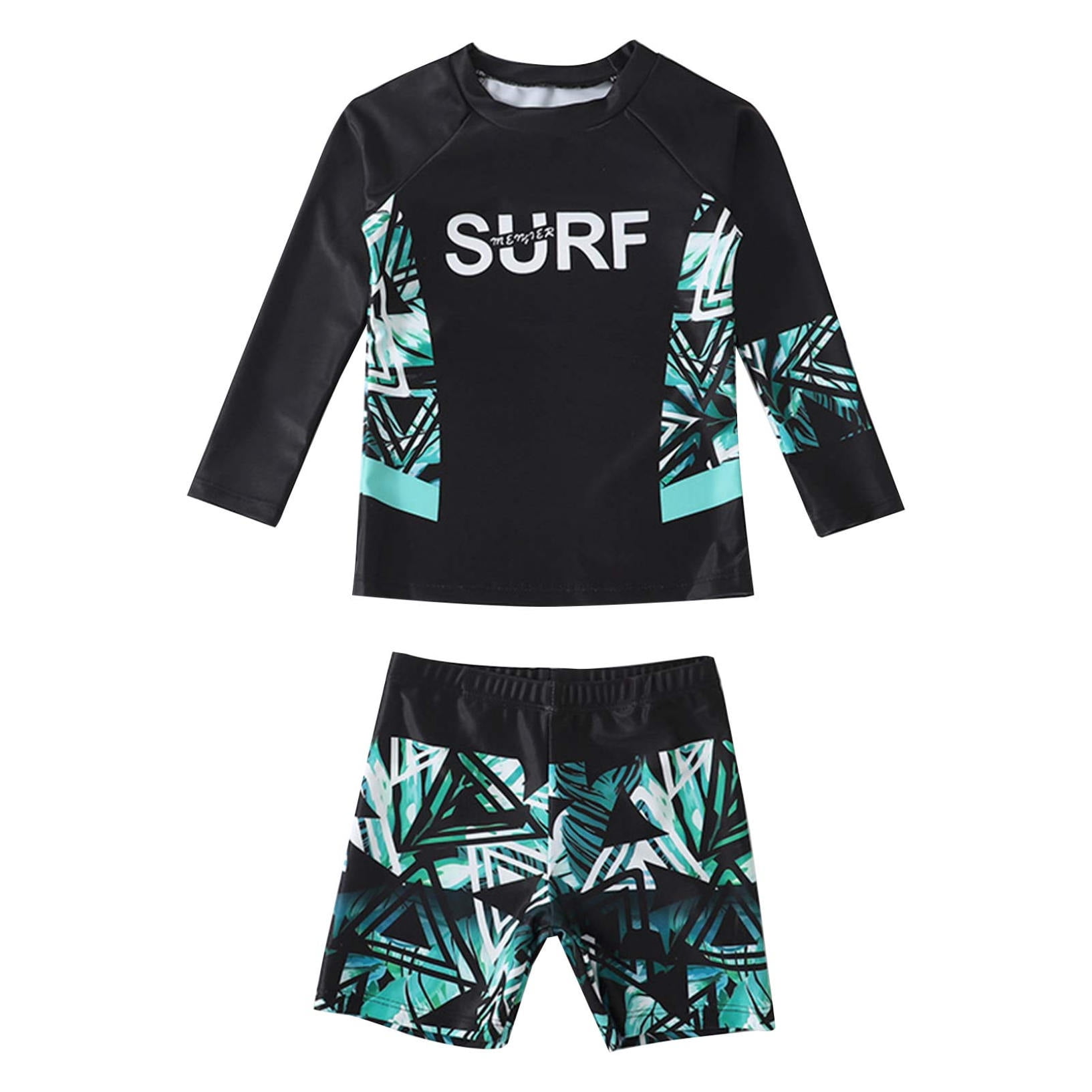 Doomiva Kids Boys Surf 2 Pieces Tankini Long Sleeve Rashguard Shirts ...