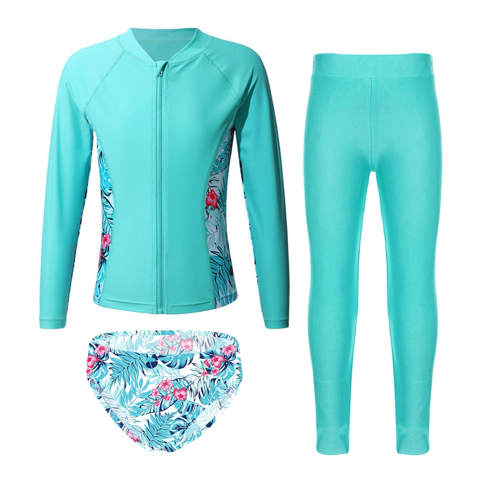 Doomiva Kids Girls 3 Pcs Rash Guard Swimsuits Upf 50+ Swim Coat Bikini ...