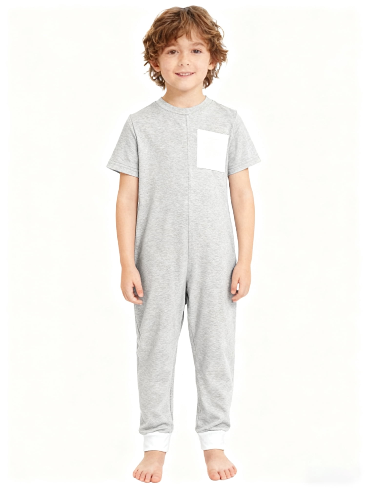 Doomiva Kids Girls Boys Autism Sensory Anti-strip Jumpsuit Short Sleeve ...