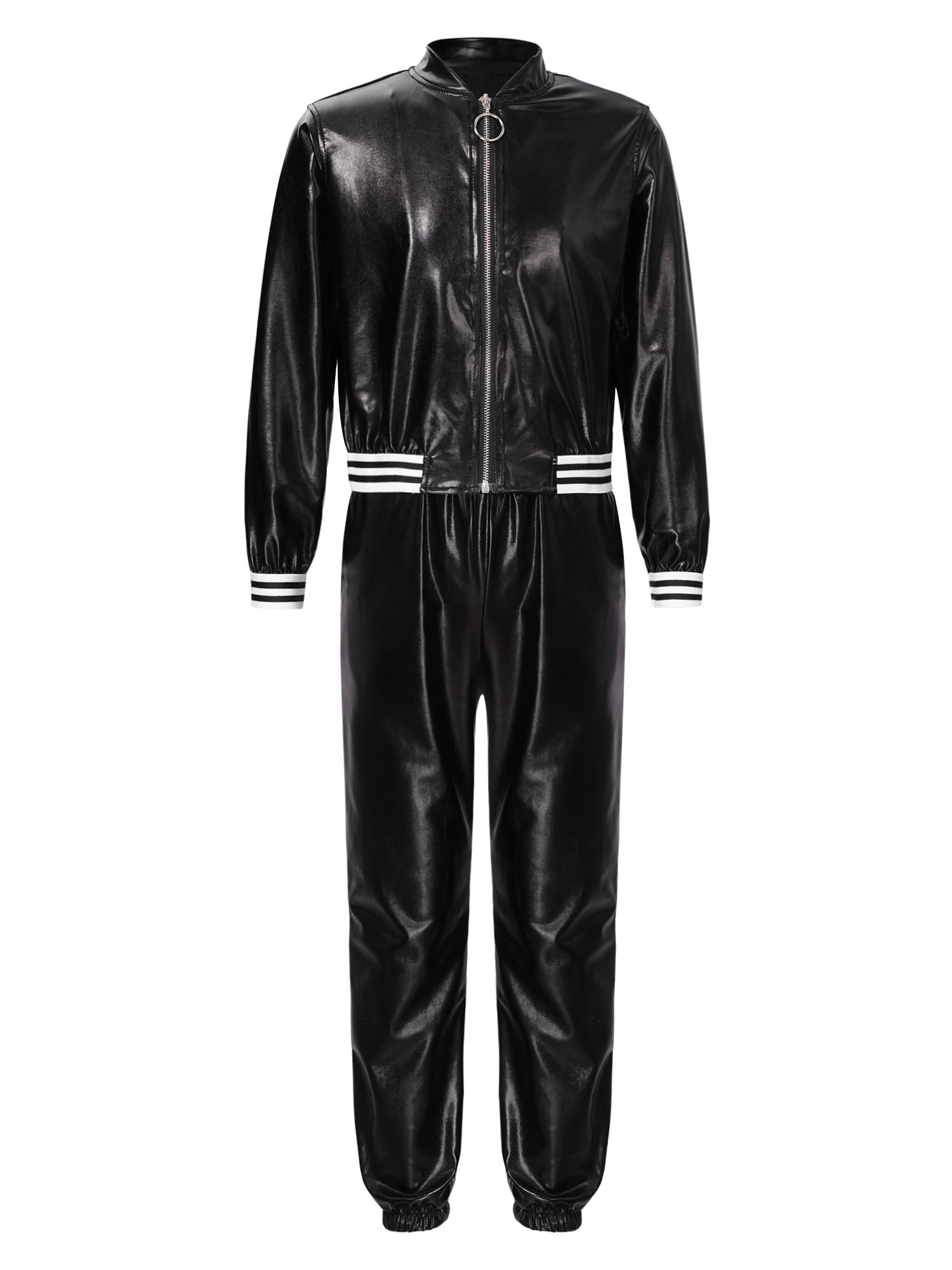 Doomiva Kids Girls Boys Hip Hop Street Dance Clothes Shiny Metallic ...