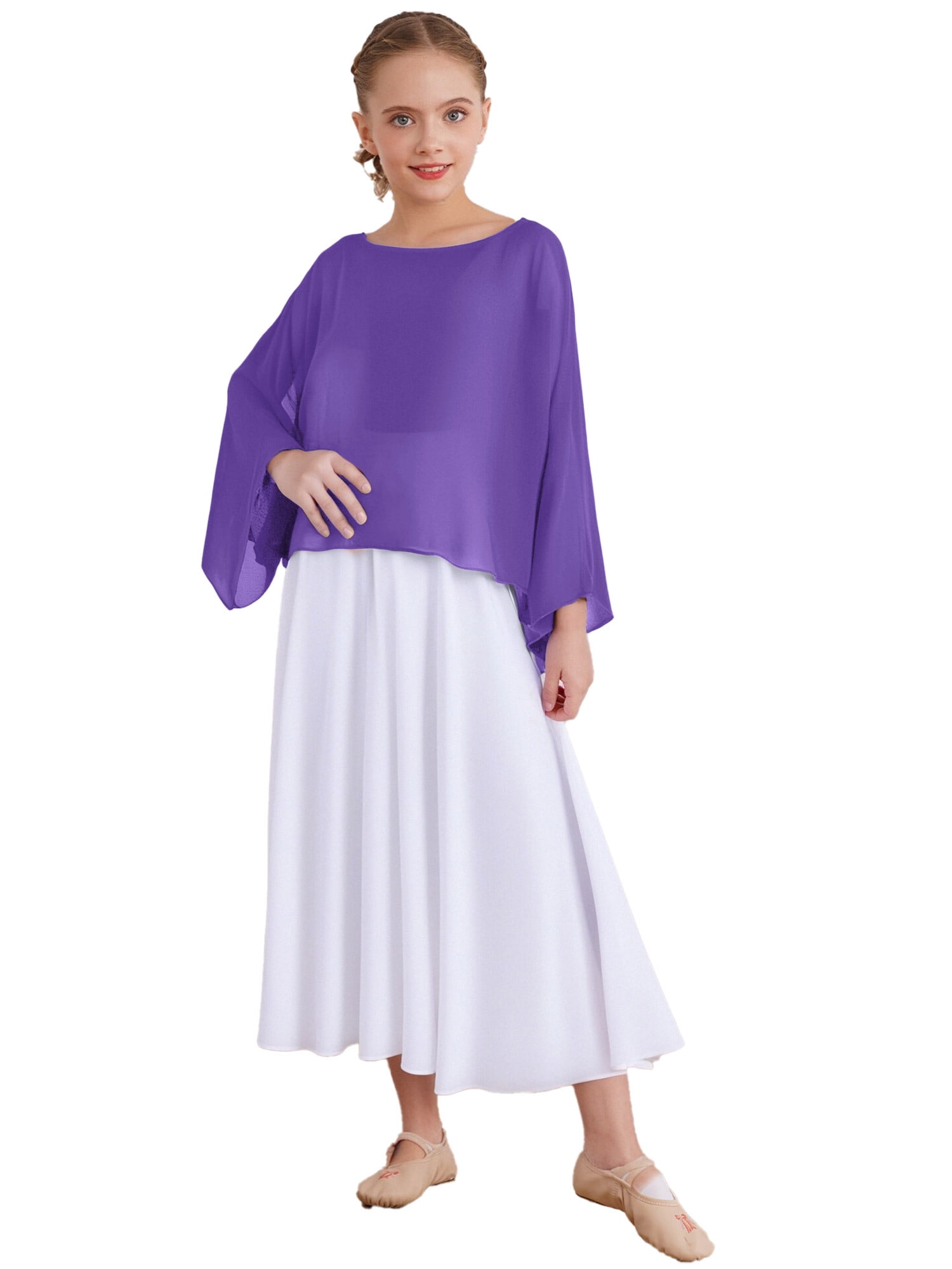 Doomiva Kids Girls Celebration of Spirit Dance Cape Long Sleeve Church ...