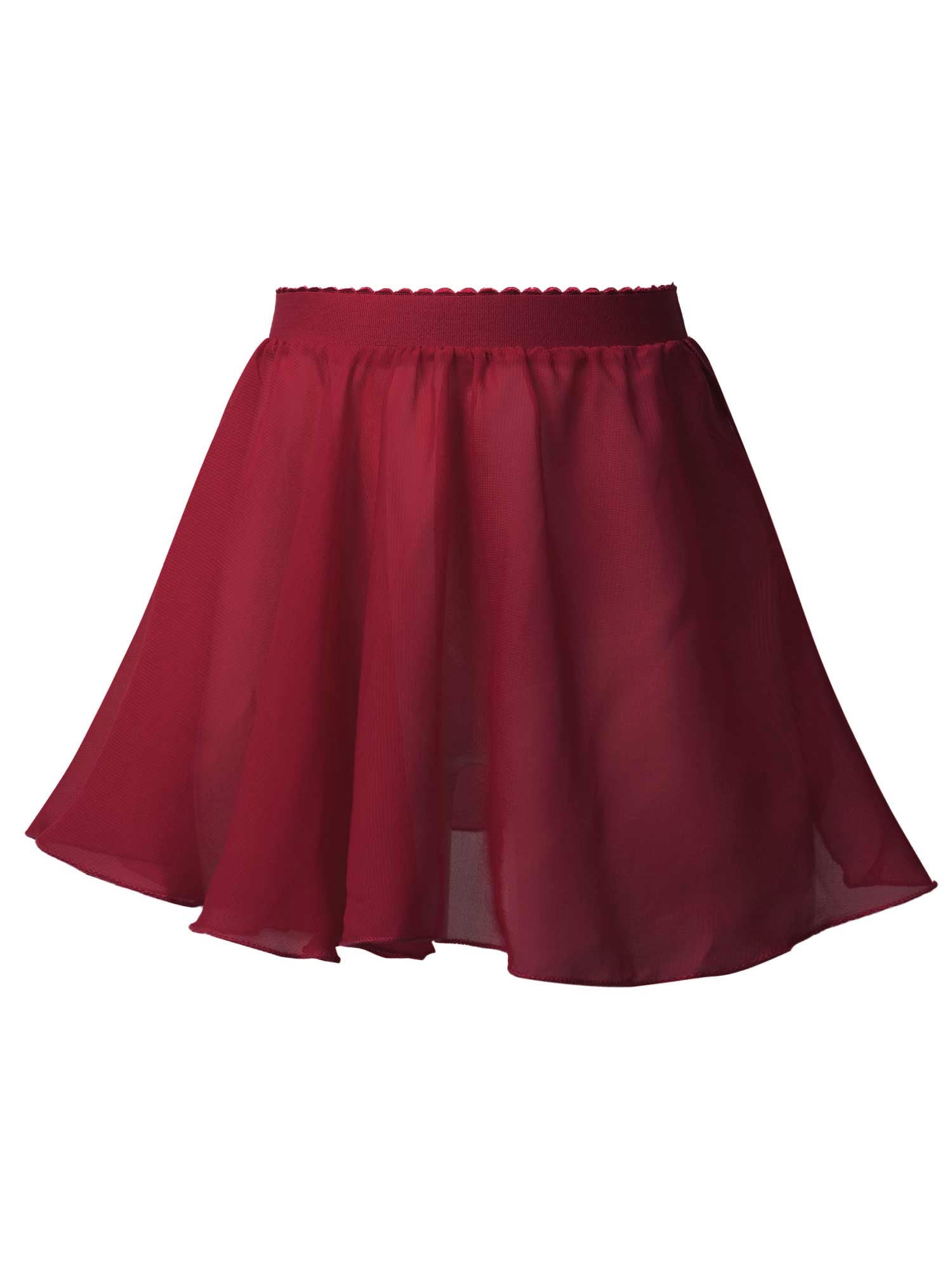Doomiva Kids Girls Chiffon Ballet Dance Skirt Pull on Wrap Skirt ...