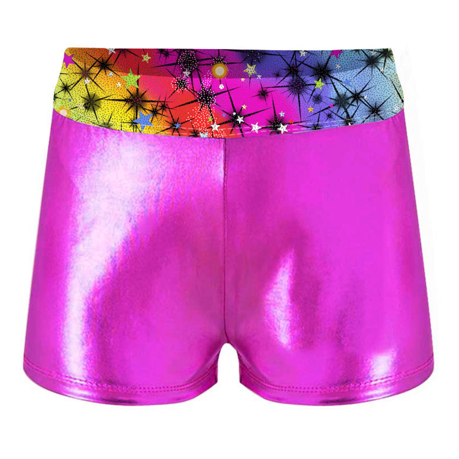 Doomiva Kids Girls Metallic Dance Shorts High Waisted Booty Shorts ...