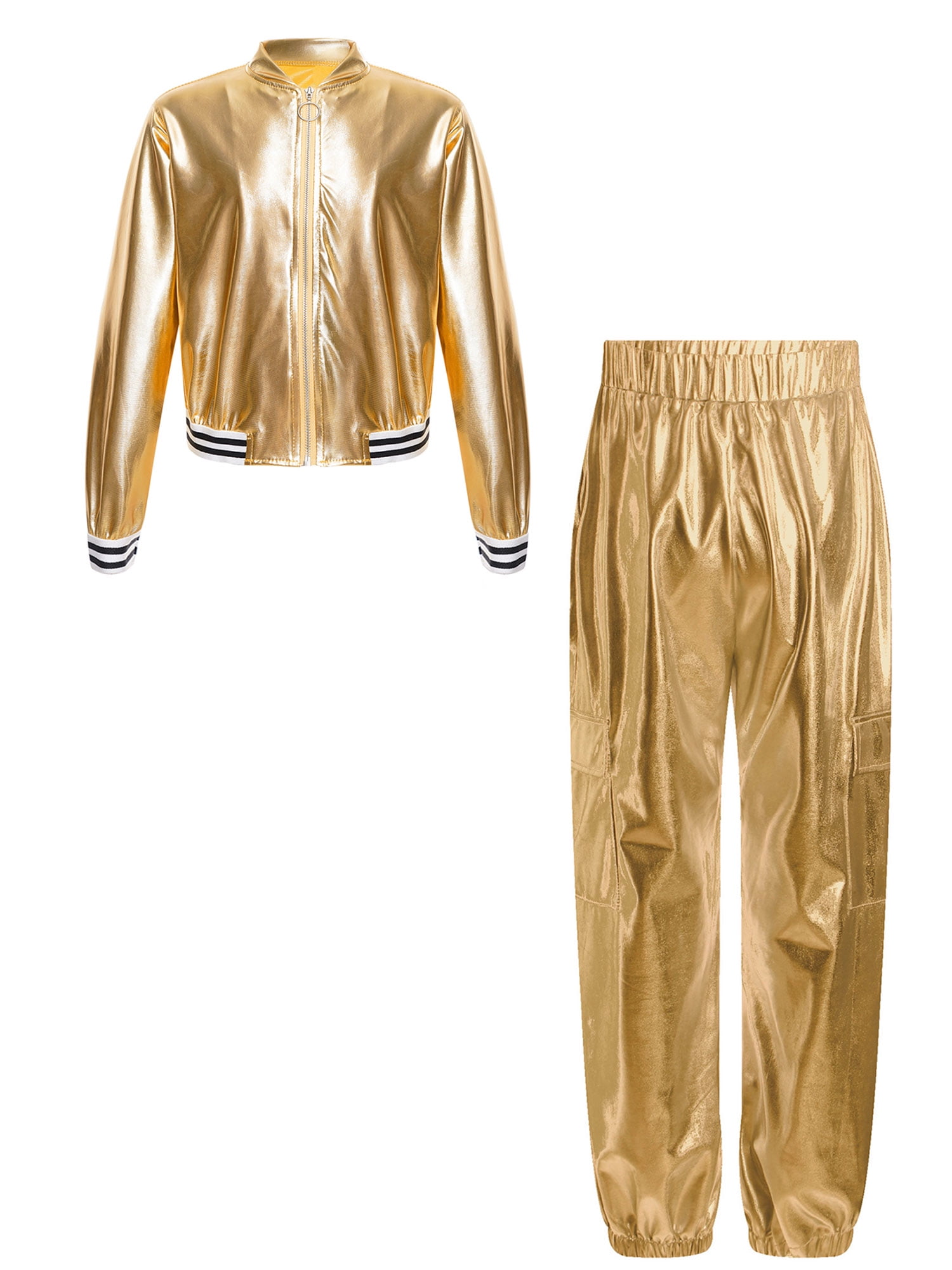 Doomiva Kids Girls Modern Hip Hop Jazz Dance Outfit Disco Party Long ...