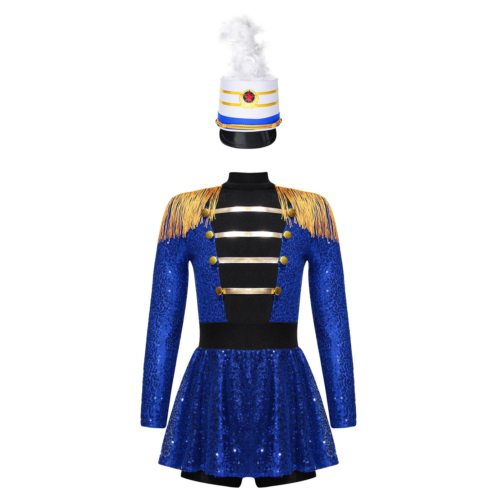Doomiva Kids Girls Shiny Ringmaster Halloween Dancewear Sequins Tassel ...