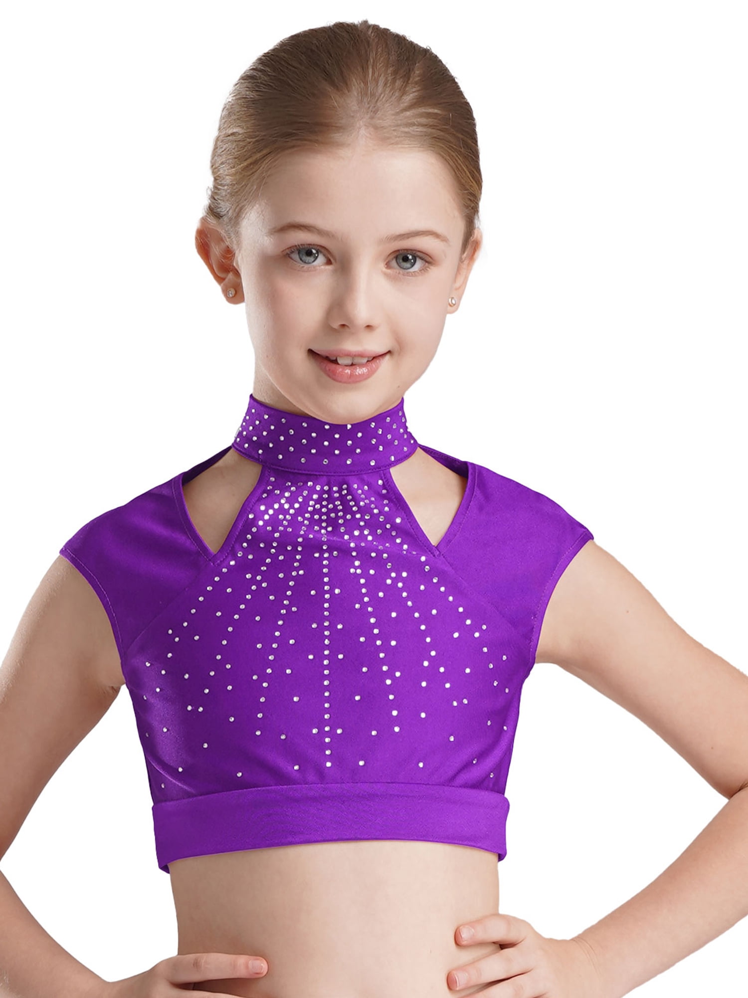 Doomiva Kids Girls Sleeveless Ballet Jazz Hip Hop Dance Tank Crop Tops ...