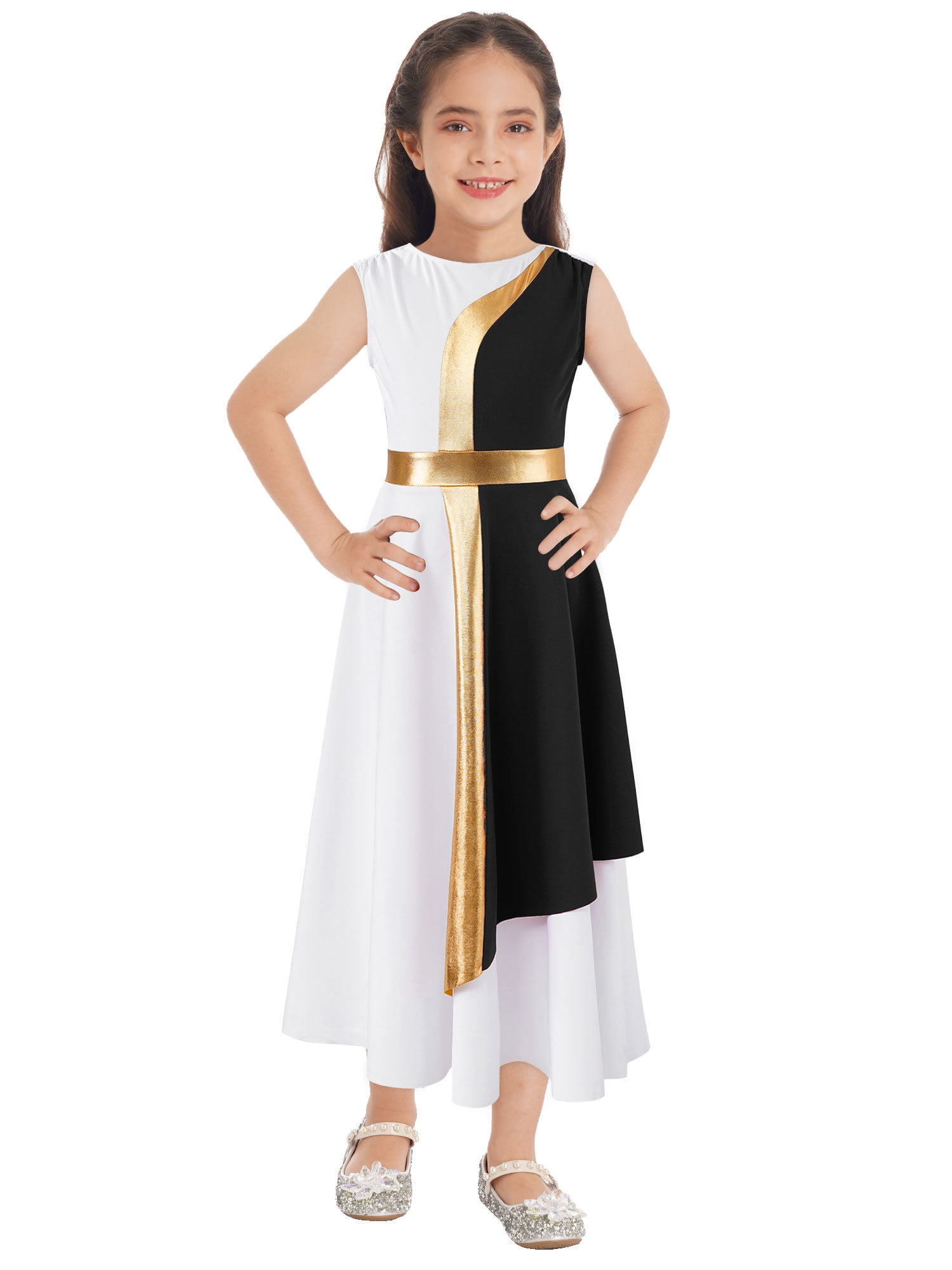 Doomiva Kids Girls Sleeveless Praise Lyrical Dance Dress Liturgical ...