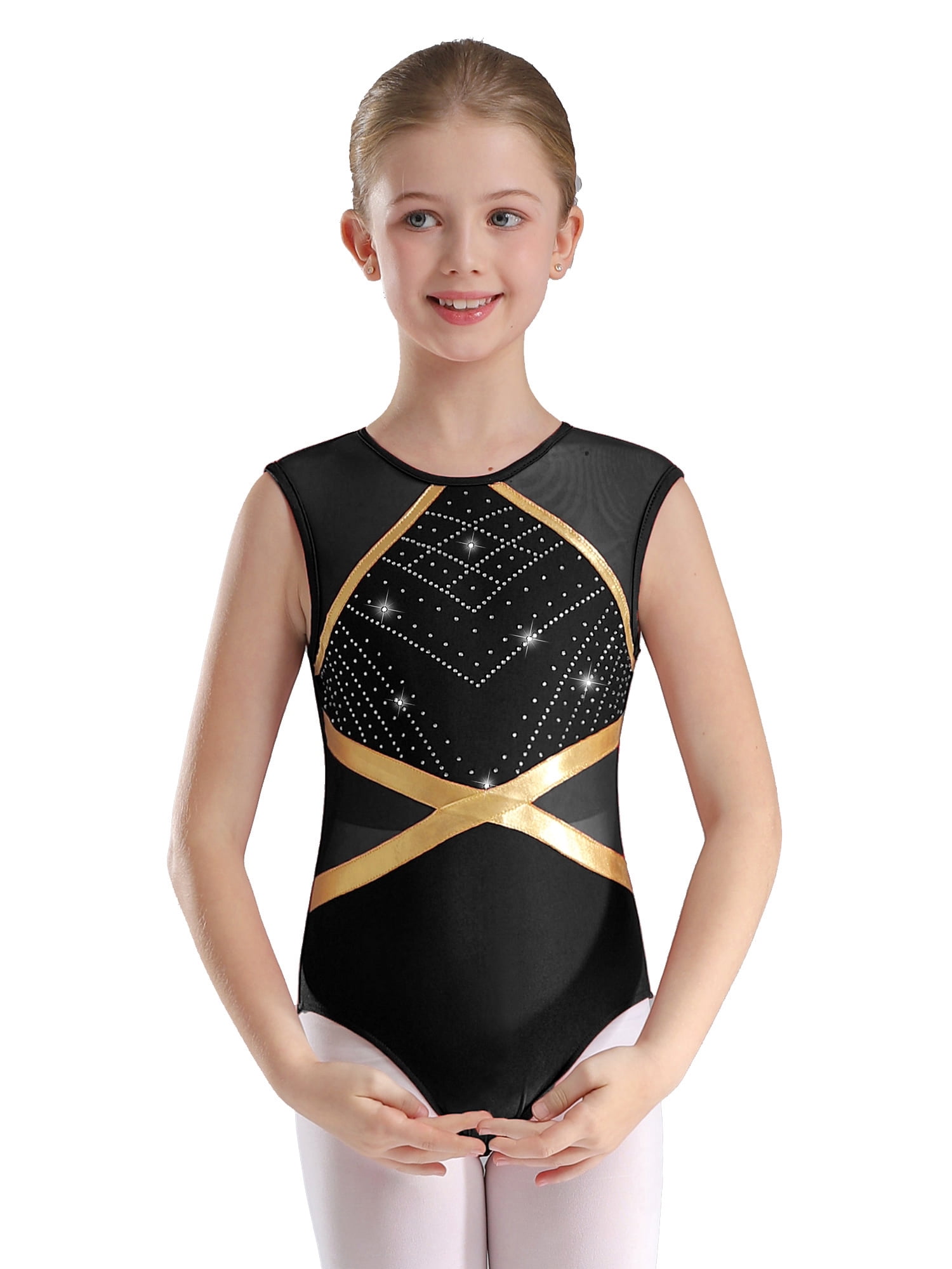 Doomiva Kids Girls Sparkle Sleeveless Gymnastics Ballet Leotard ...