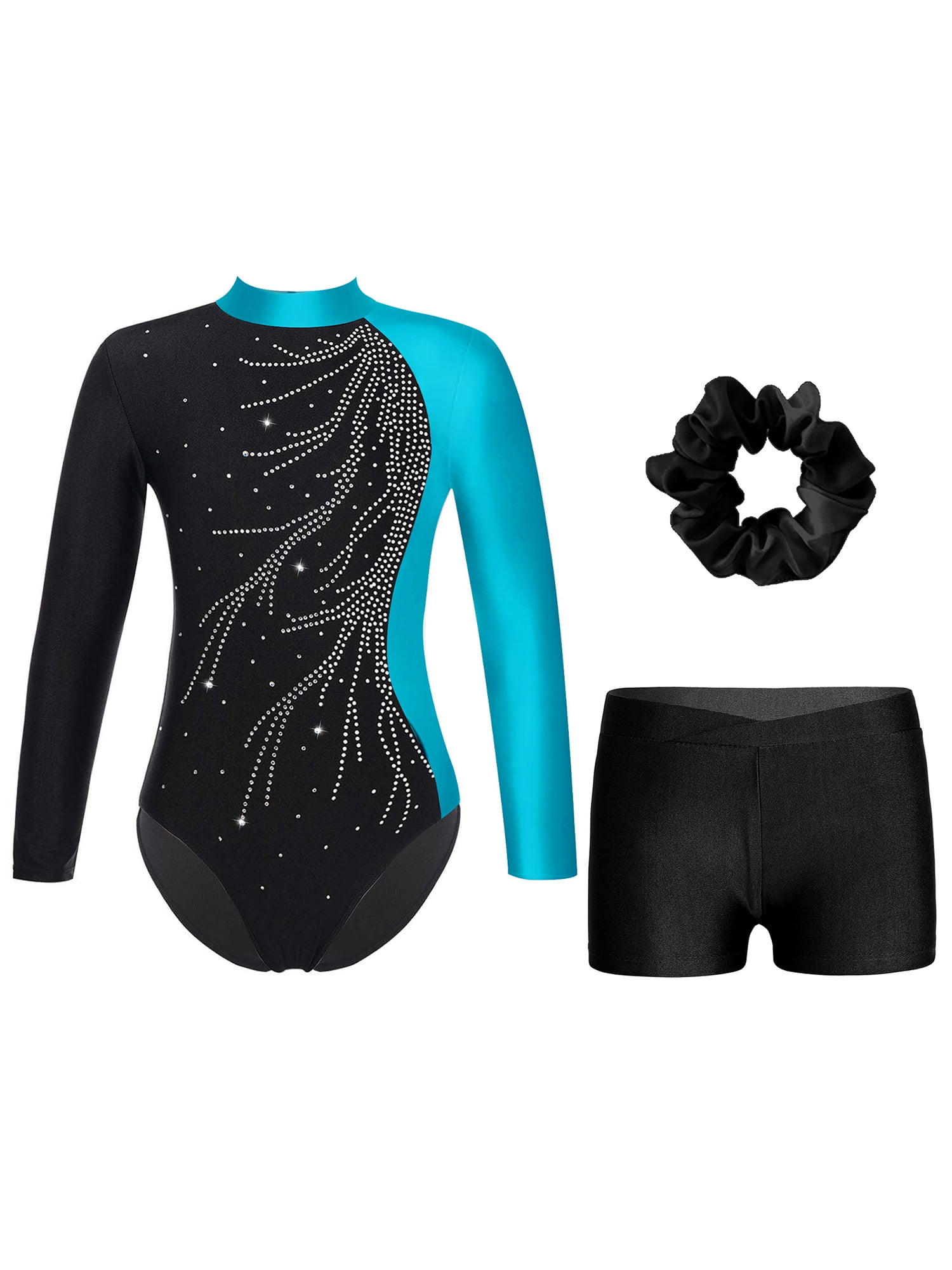 Doomiva Kids Girls Sparkly Gymnastics Leotard Unitard Dance Biketard ...