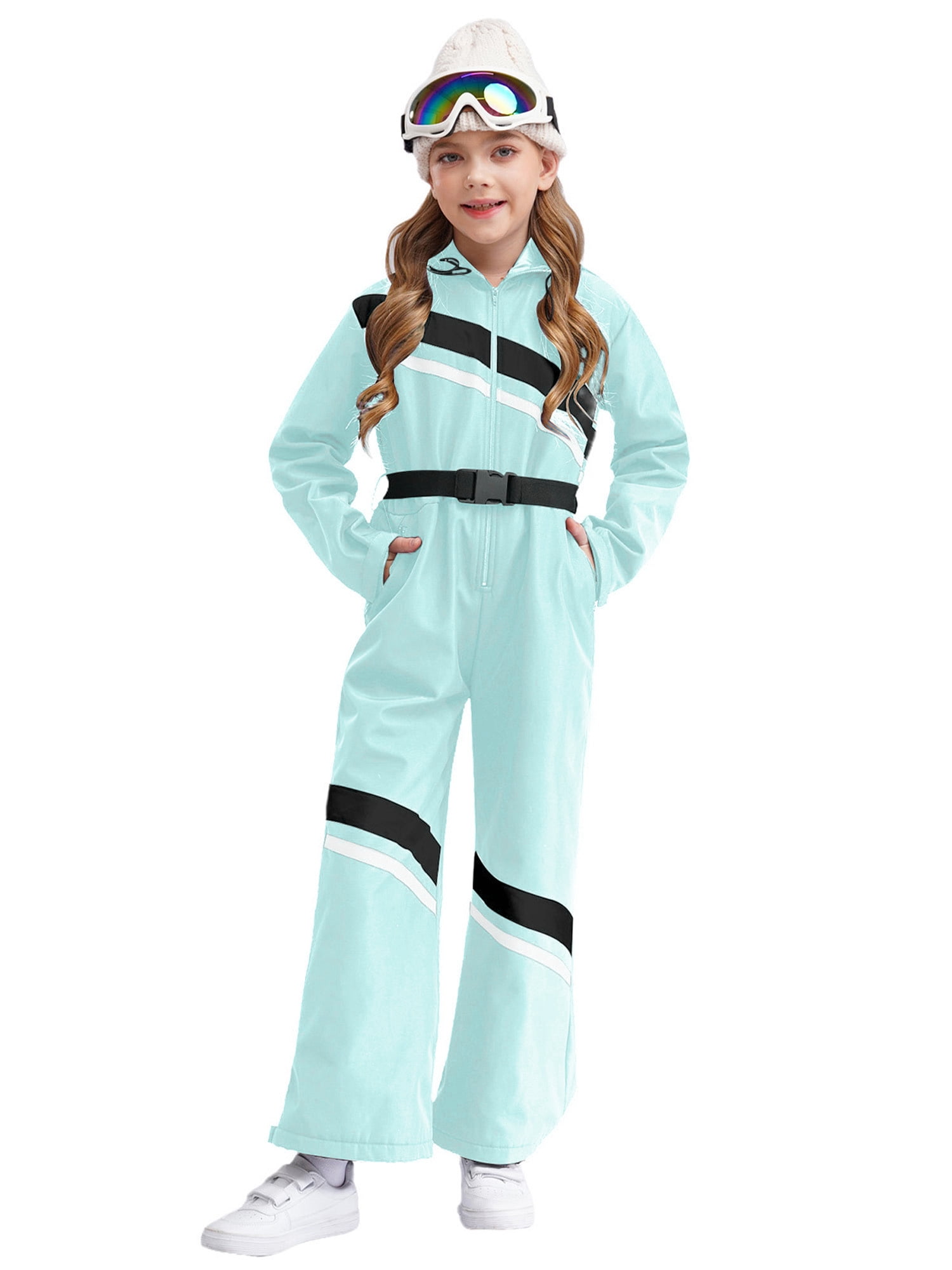 Doomiva Kids Snowsuit for Girls One Piece Ski Suit Hooded Jumpsuit ...