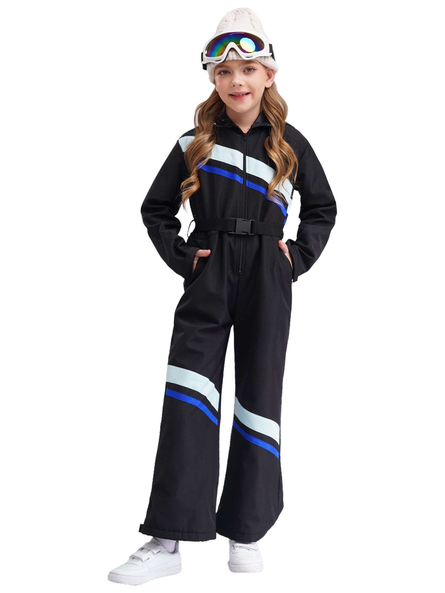 Doomiva Kids Snowsuit for Girls One Piece Ski Suit Hooded Jumpsuit ...