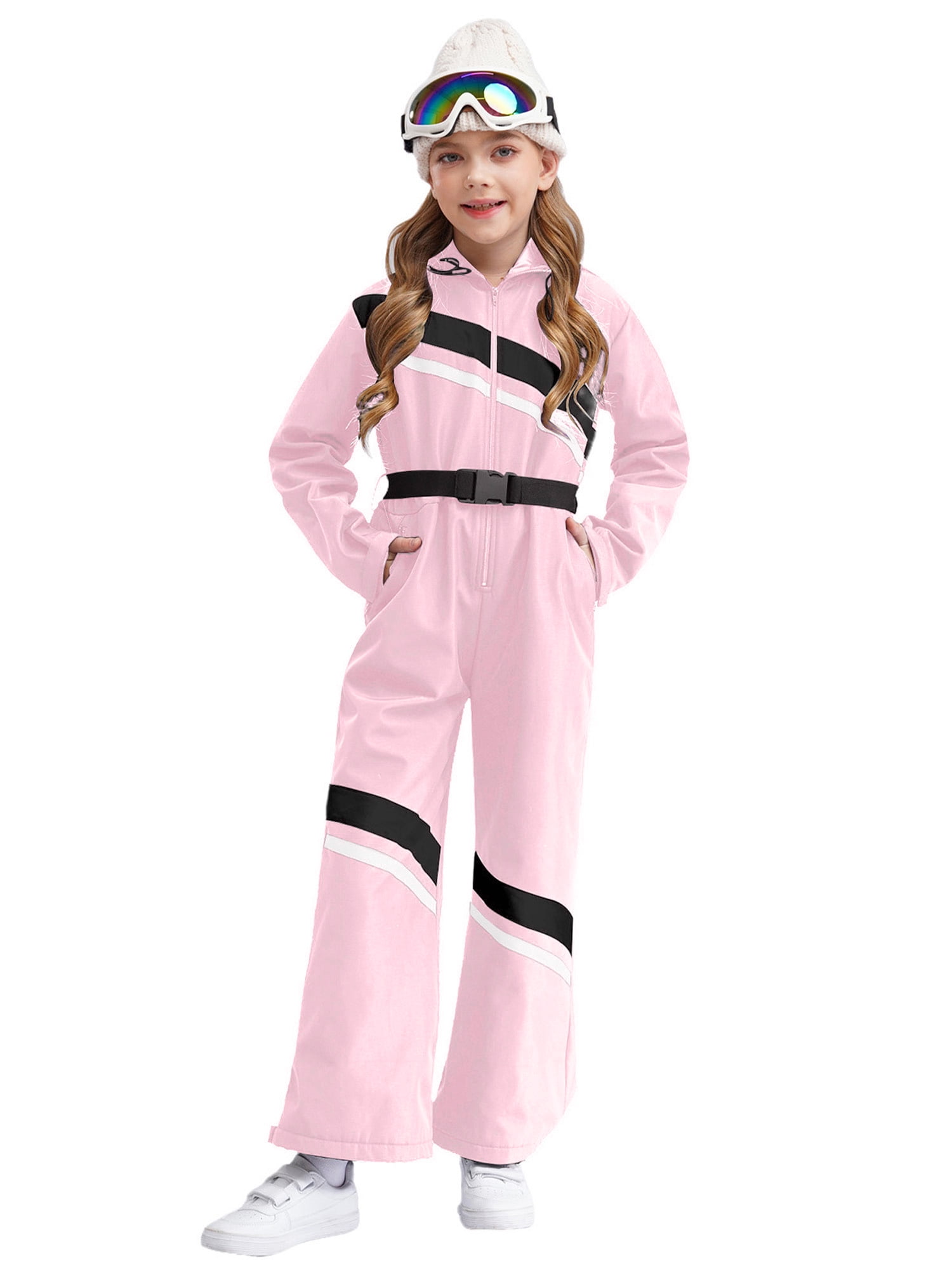 Doomiva Kids Snowsuit for Girls One Piece Ski Suit Hooded Jumpsuit ...