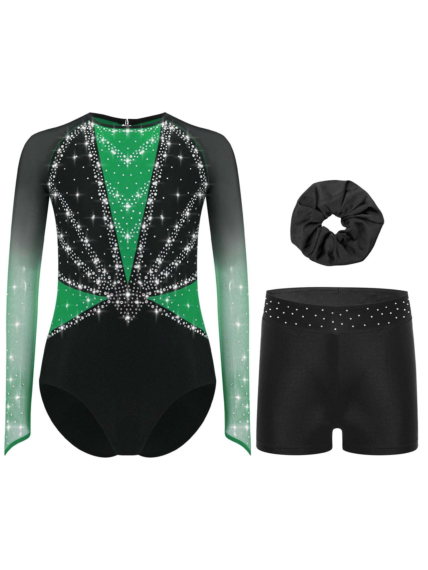 Doomiva Leotard for Girls Gymnastics Outfit 3 Piece Dance Unitards ...