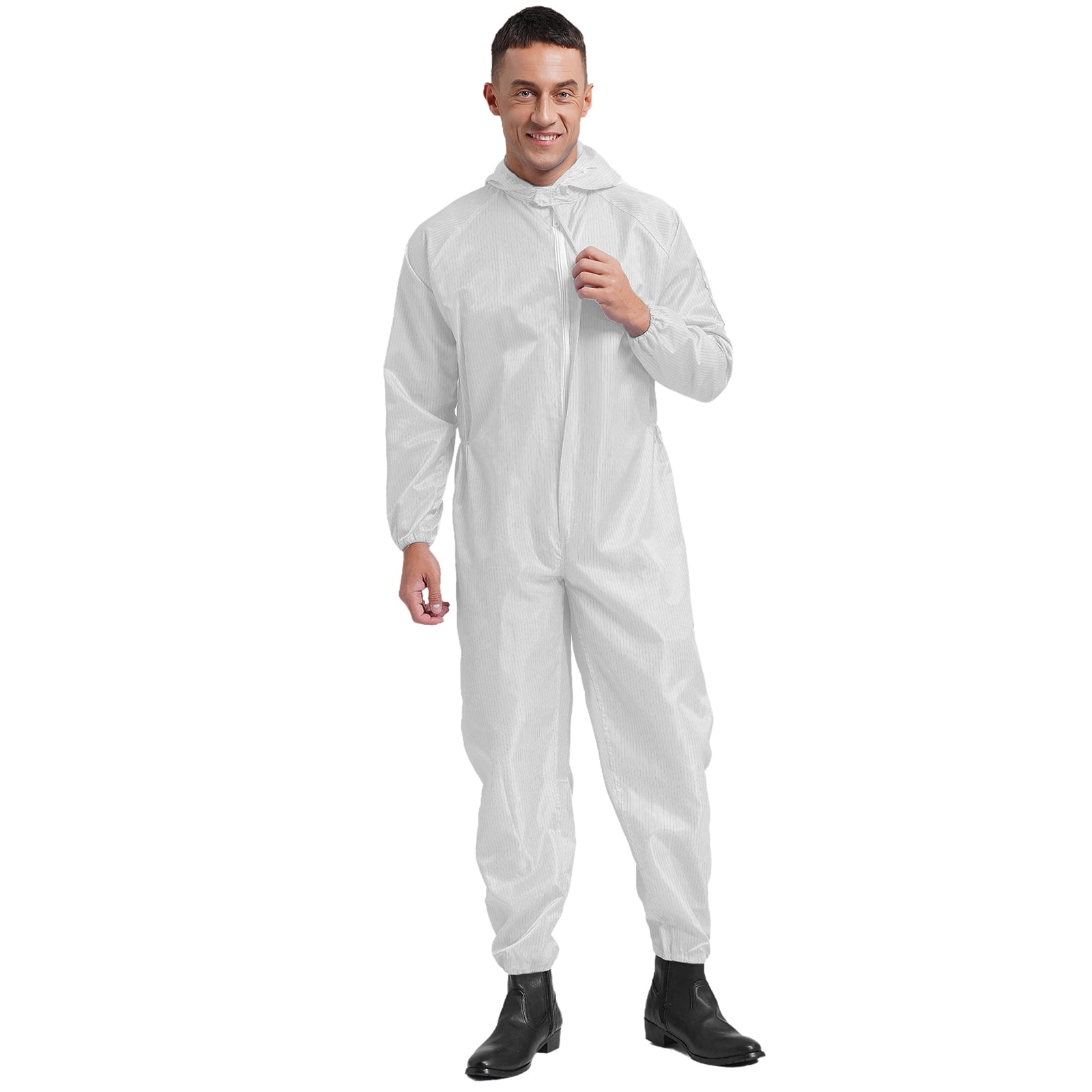 Doomiva Men's Long Sleeve Coveralls Hooded Coverall Front Zipper ...