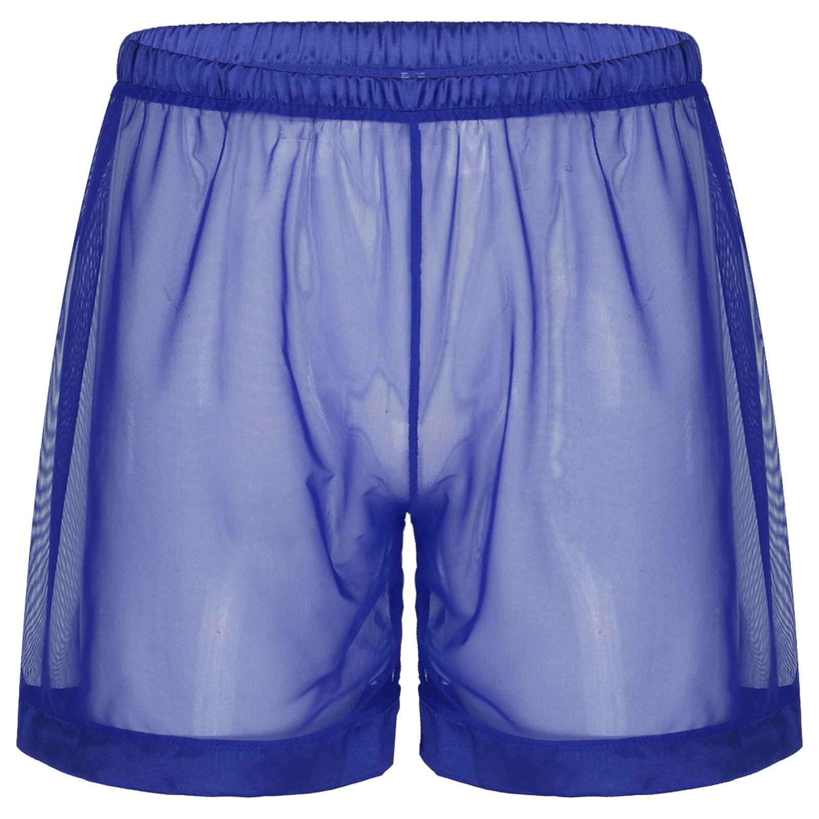 Doomiva Men's See Through Shorts Sheer Mesh Loose Shorts Boxer Trunks ...