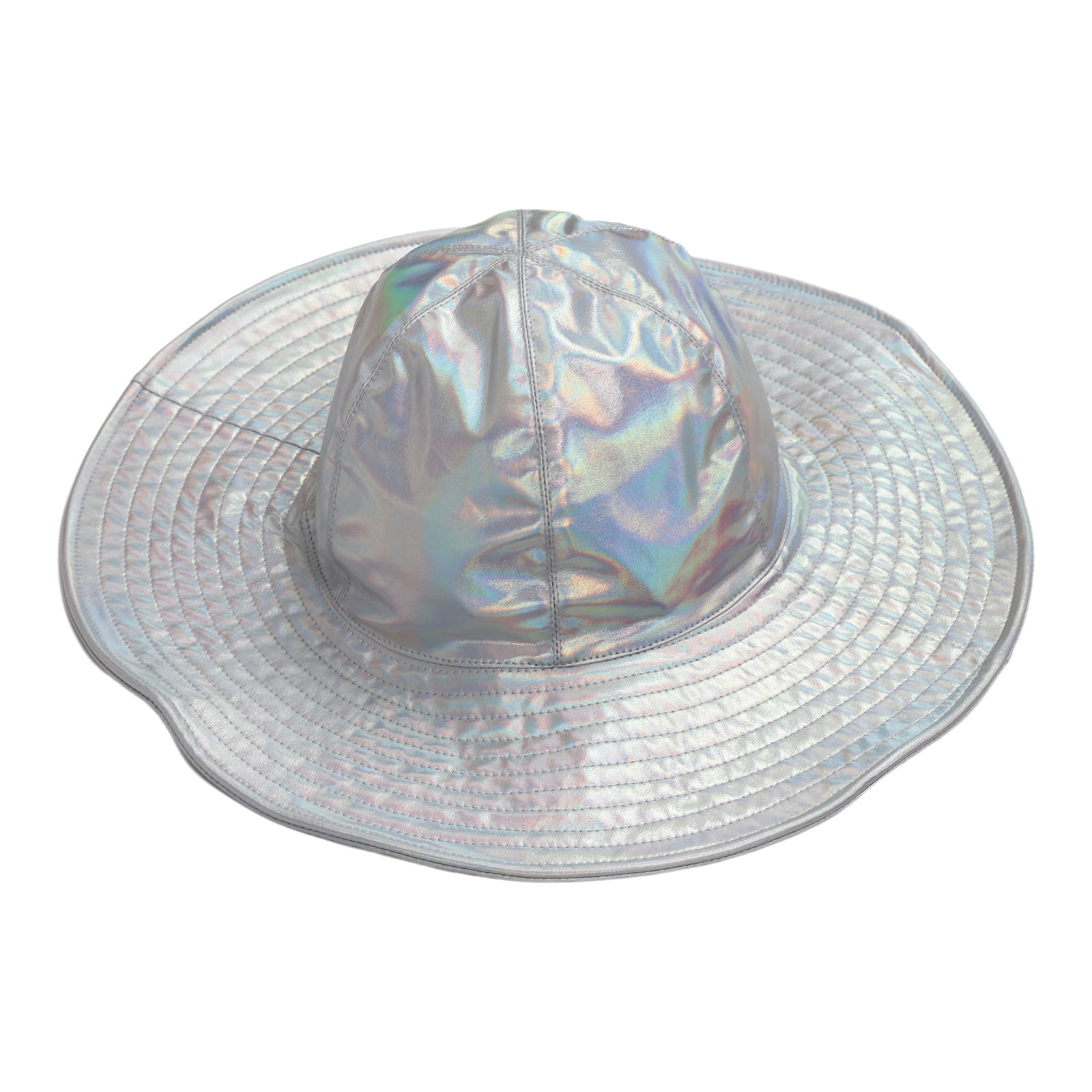 Doomiva Metallic Bucket Hat Trendy Holographic Fisherman Hats Unisex ...