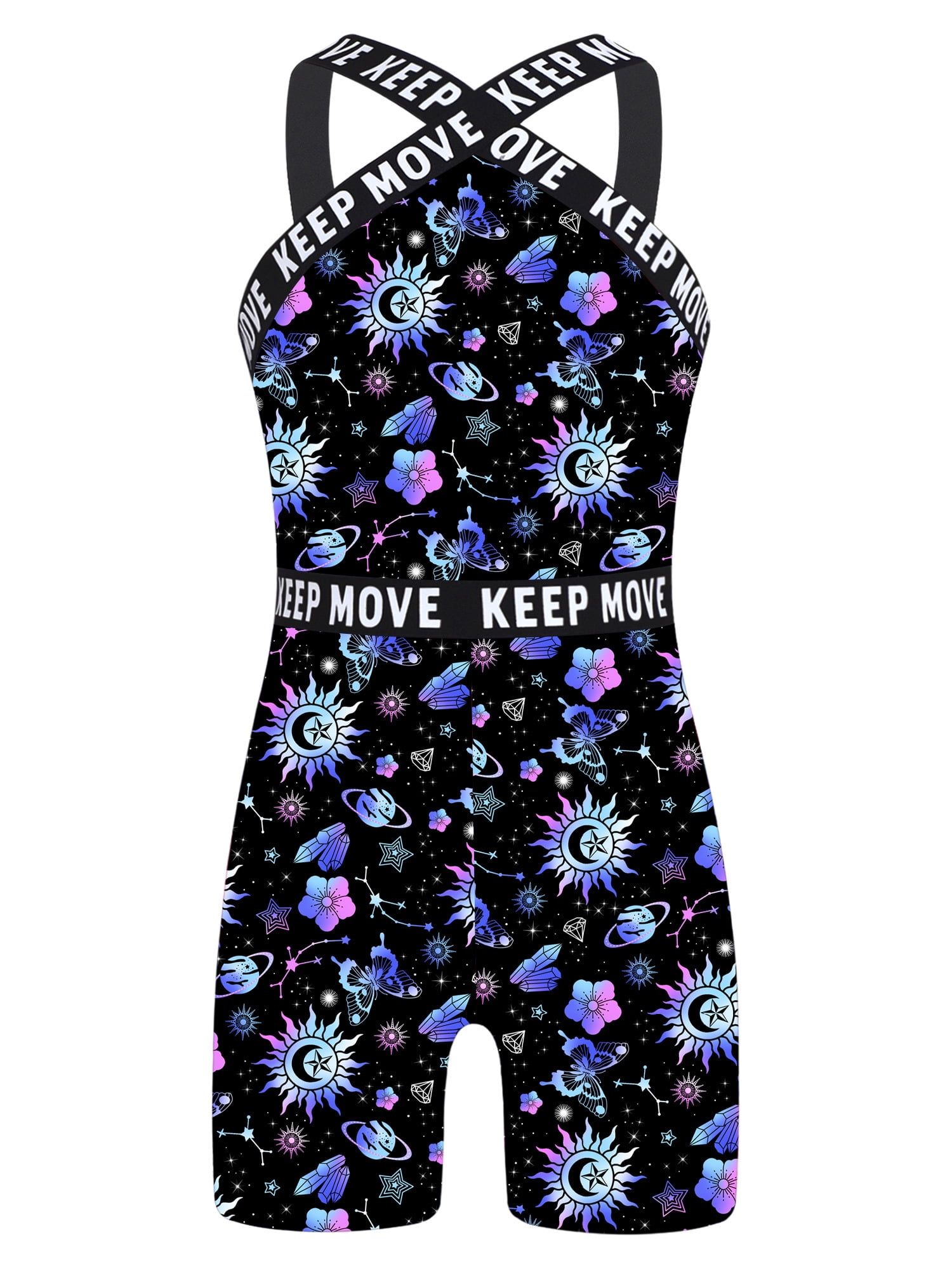 Doomiva One Piece Boyleg Swimsuits for Girls Letter Halter Straps ...