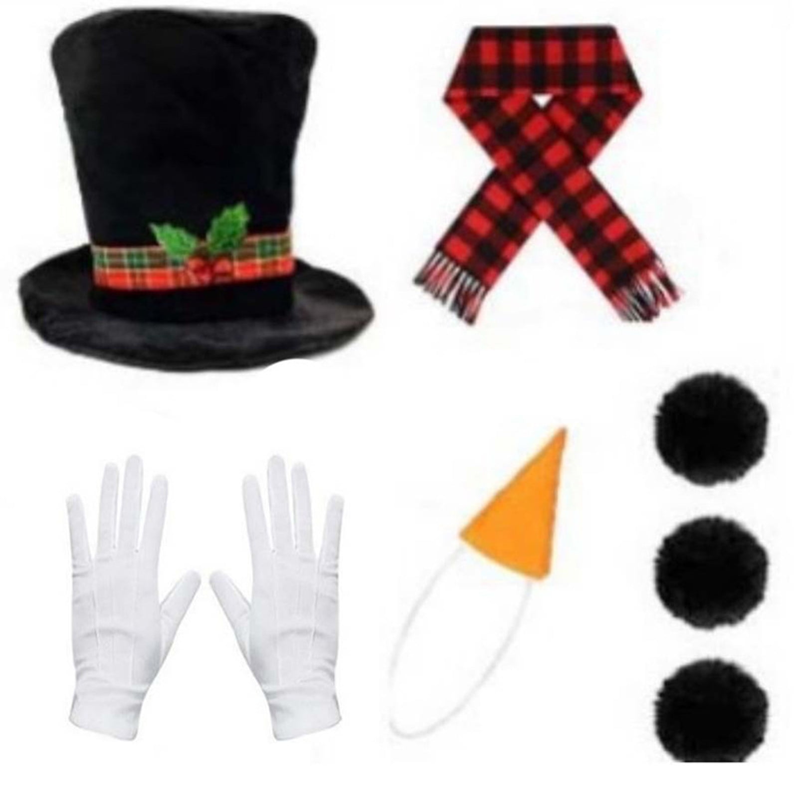 Doomiva Snowman Decorating Kit Hat Scarf Nose Snowman Accessories For ...