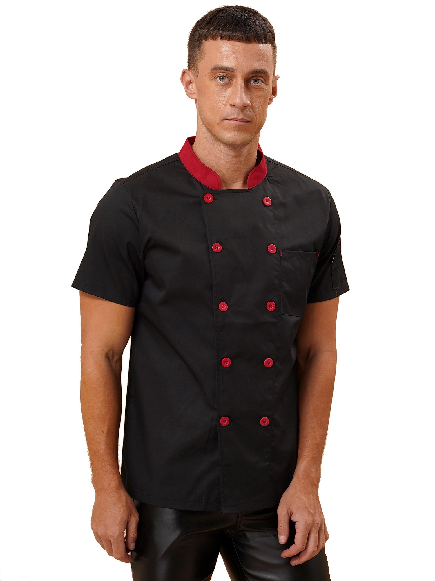 Doomiva Unisex Chef Jacket Coat Restaurant Kitchen Cook Short Sleeve ...