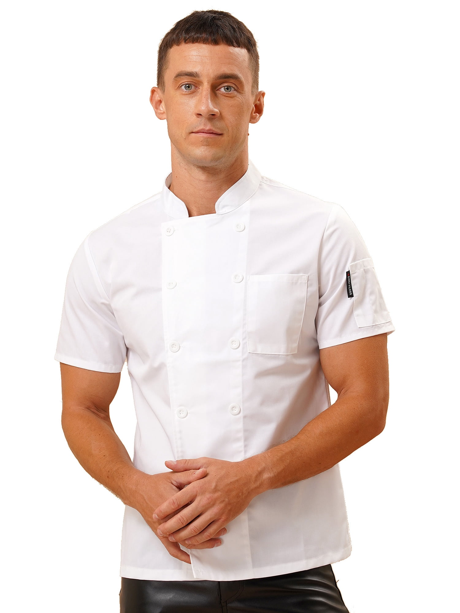 Doomiva Unisex Chef Jacket Coat Restaurant Kitchen Cook Short Sleeve ...