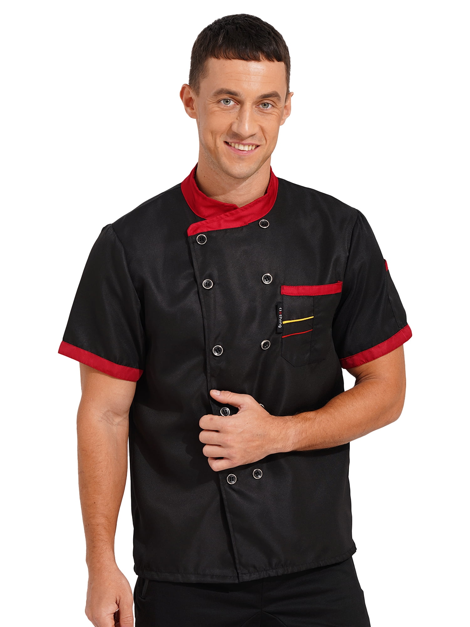 Doomiva Unisex Chef Jacket Coat Restaurant Kitchen Cook Short Sleeve ...