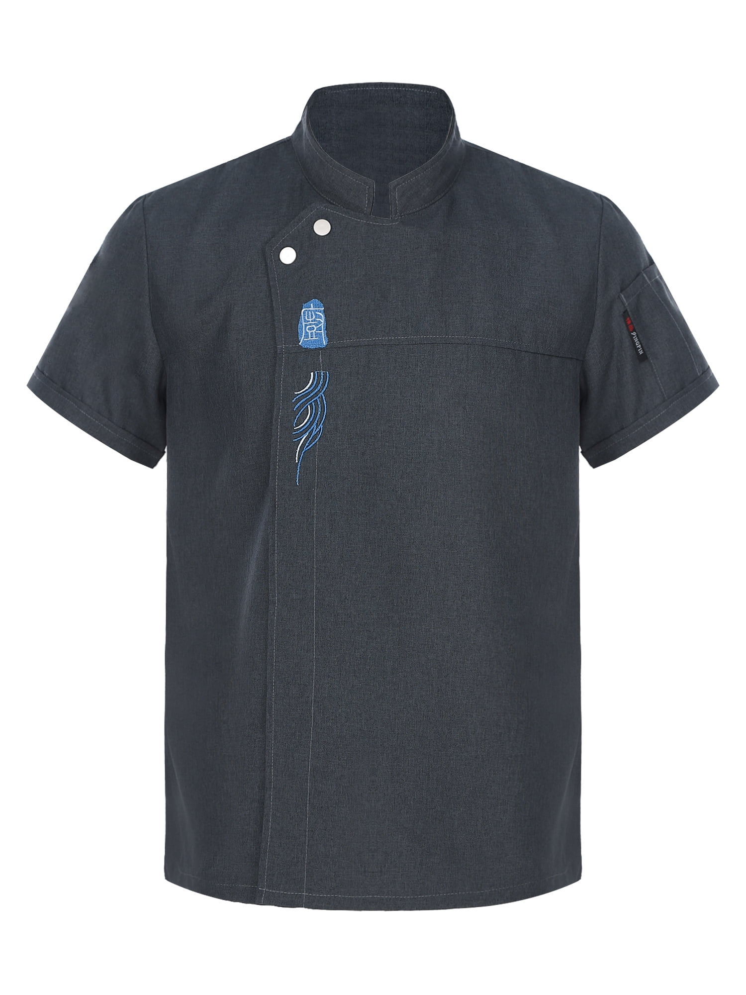 Doomiva Unisex Clouds Embroidery Chef Coat Women Mens Short Sleeve ...