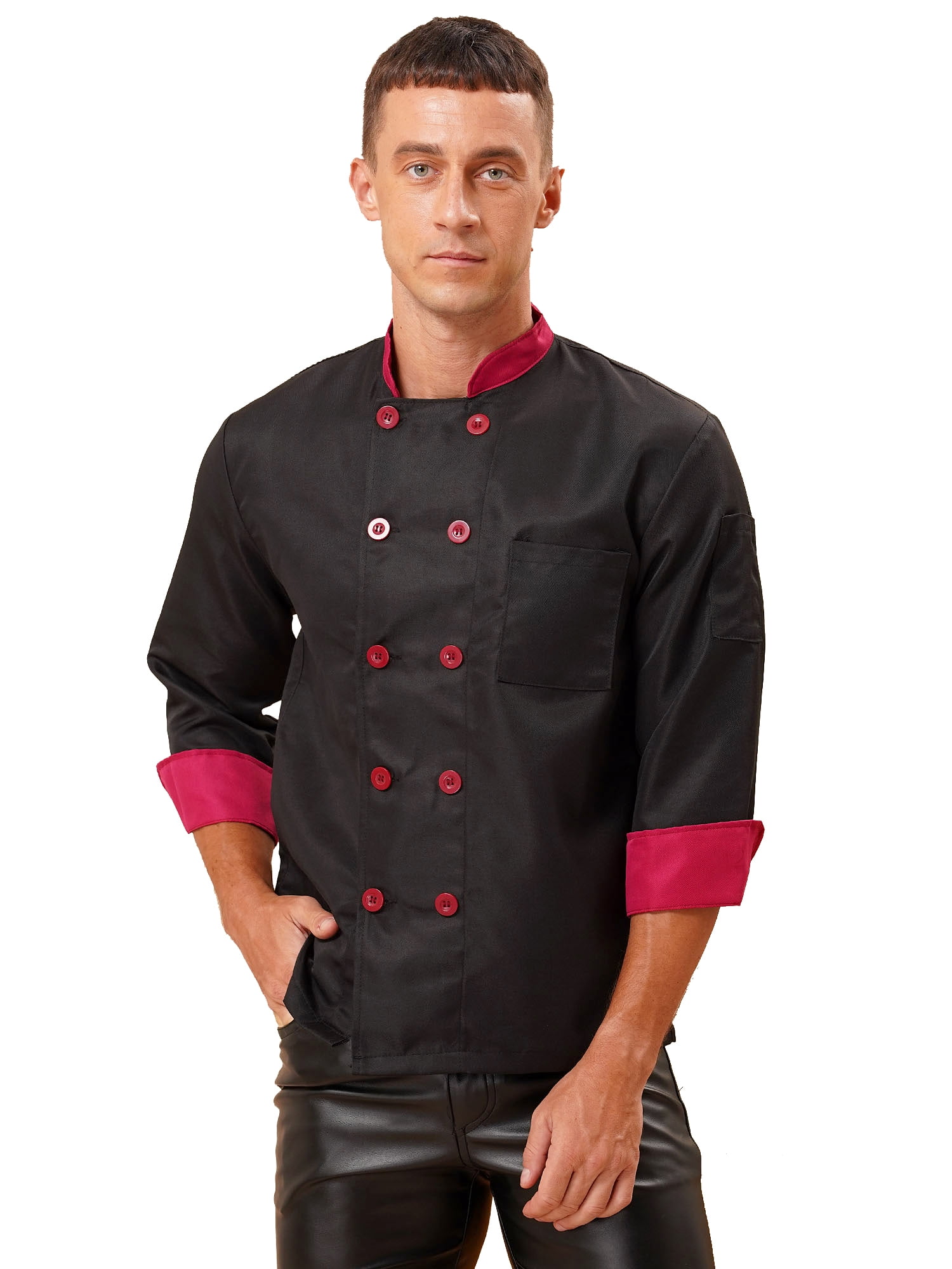 Doomiva Unisex Short Sleeve Chef Uniform Coat Men Women Cooking ...
