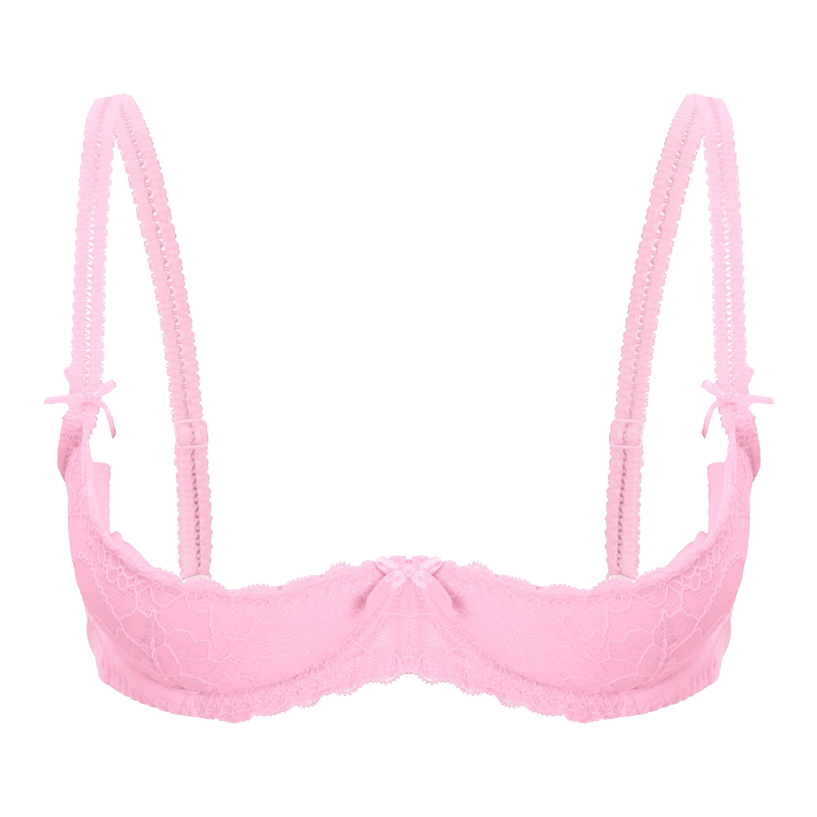 Doomiva Unlined Bra for Women Lace 1/4 Cups Unpadded Bralette Plunge ...