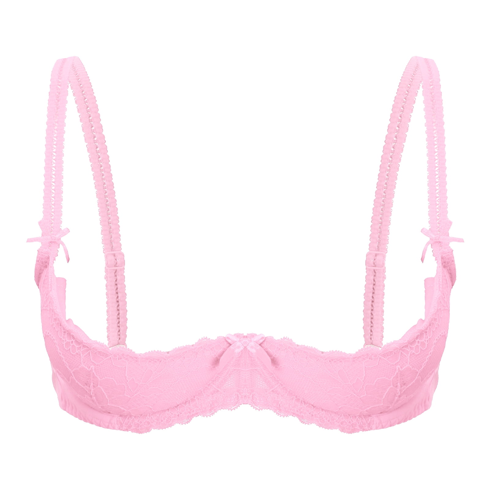 Doomiva Unlined Bra for Women Lace 1/4 Cups Unpadded Bralette Plunge ...