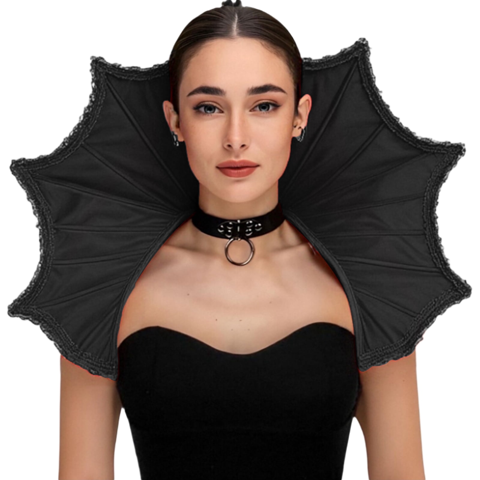 Doomiva Velvet Vampire Stand Up Collar Victorian Gothic Queen Neck ...