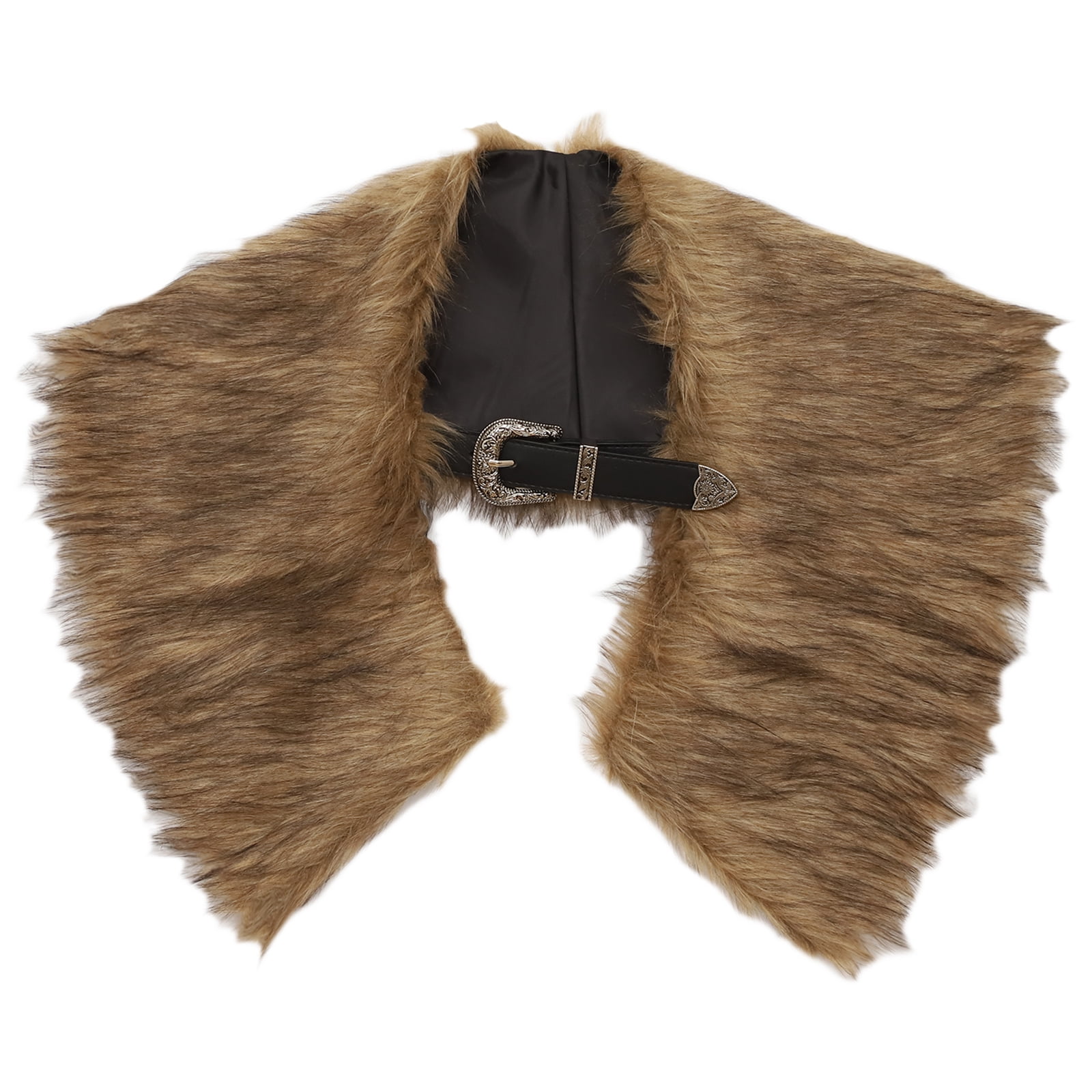 Doomiva Vintage Warrior Armor Faux Fur Shoulder Wrap Leather Shrug ...