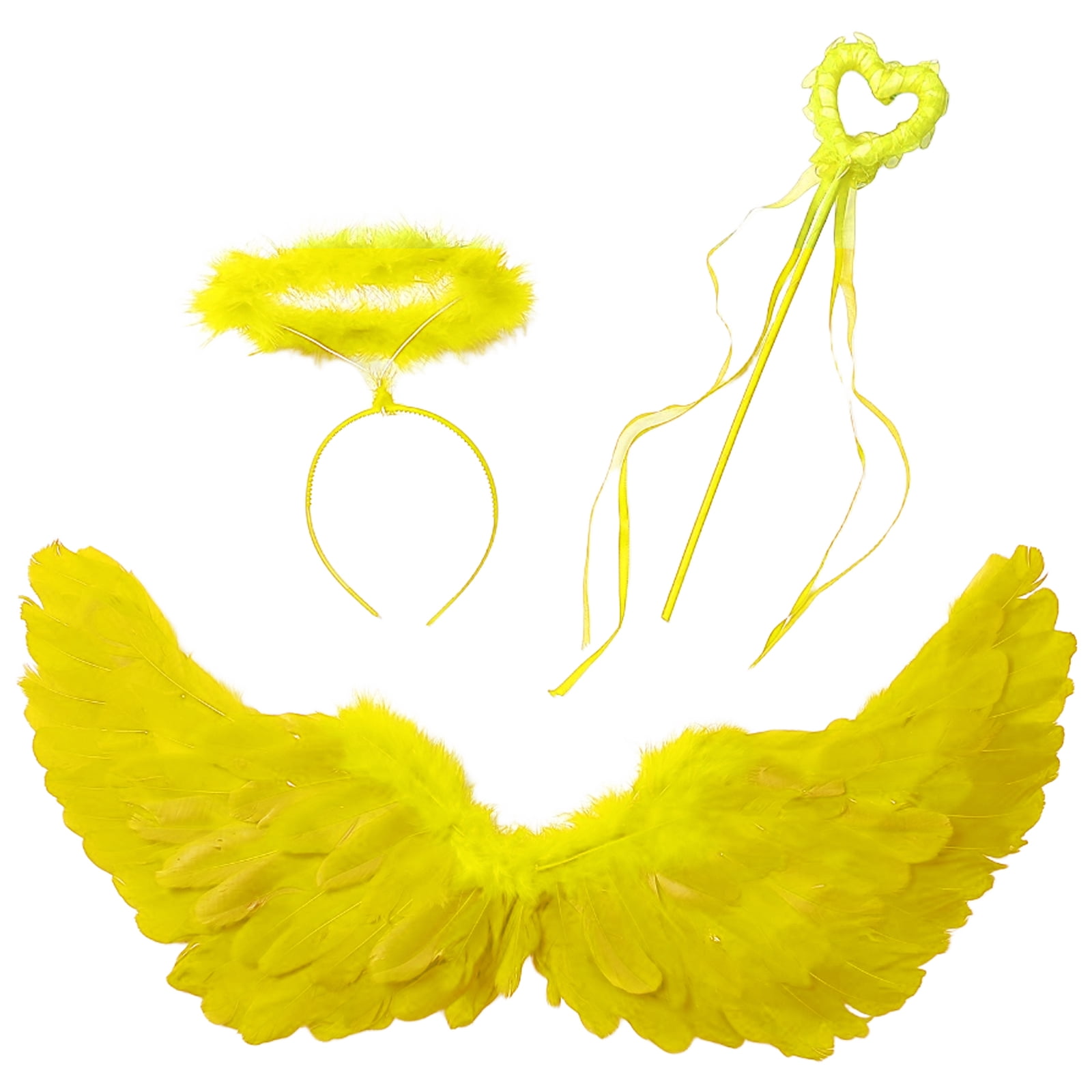 Doomiva Women Angel Wings with Headband Fairy Stick Feather Wing for ...
