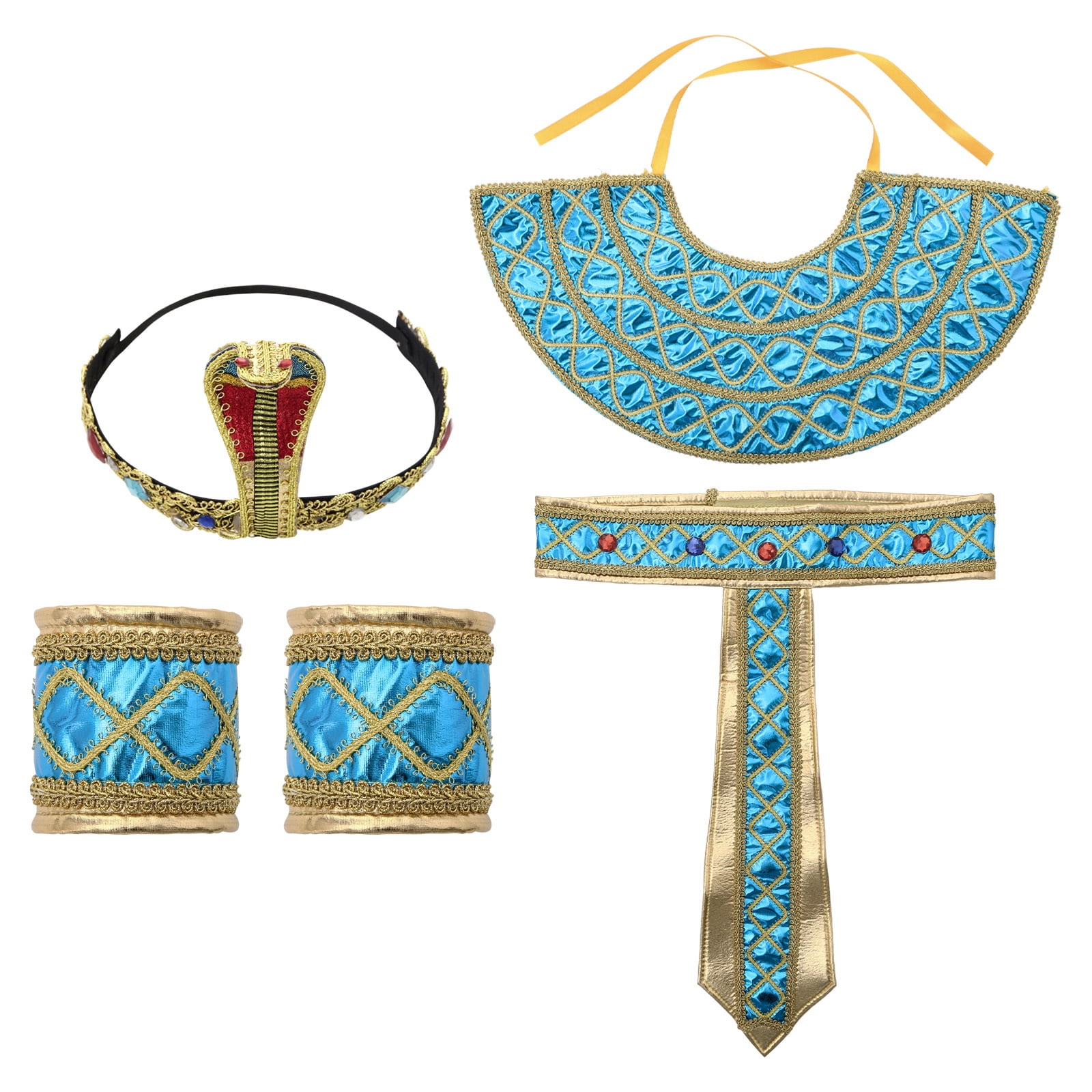 Doomiva Women Cleopatra Costume Set Cleopatra Headband Neck Collar Arm ...