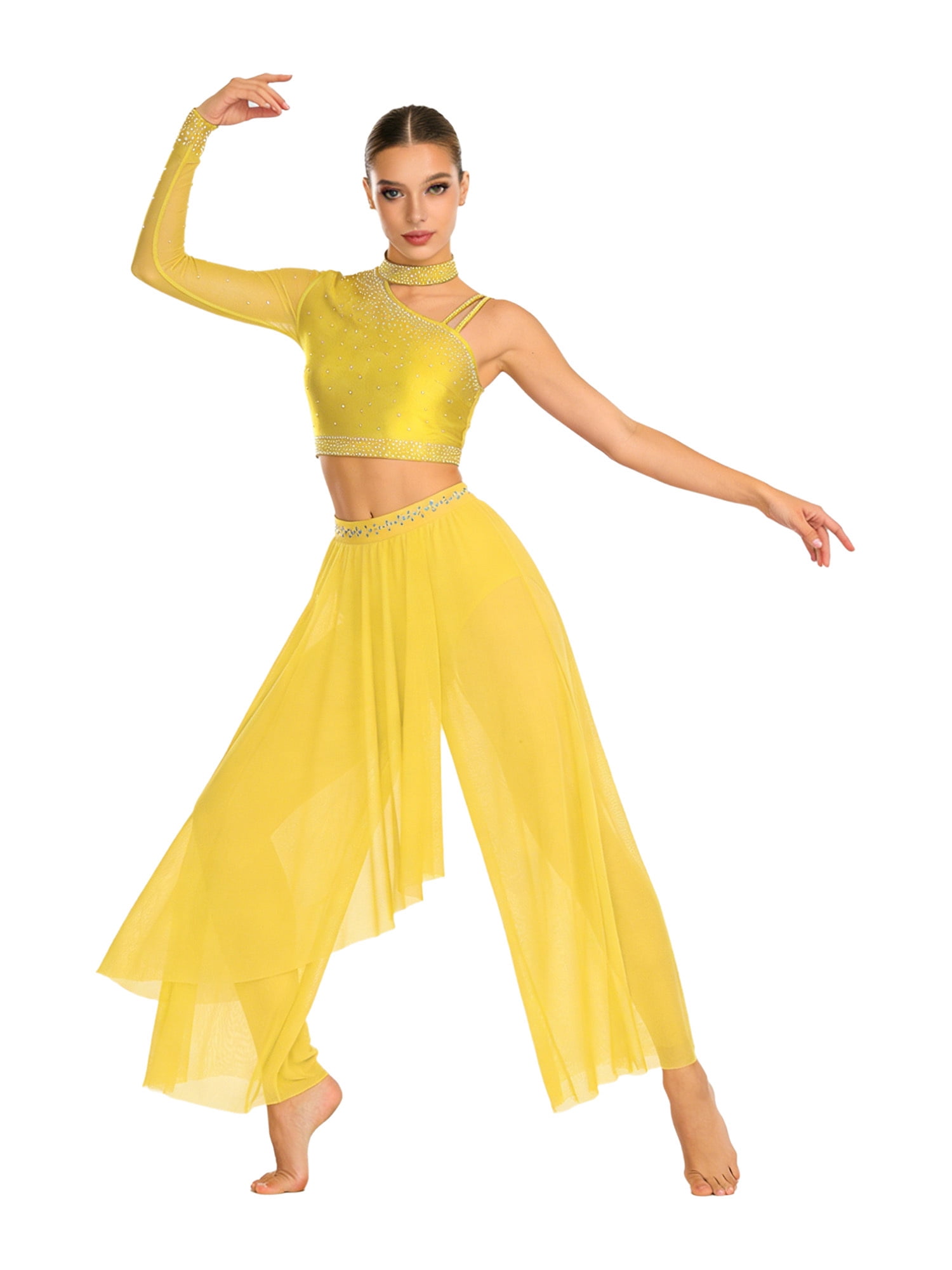 Doomiva Women Lyrical Dance Outfit Modern Contemporary Dancewear Single ...