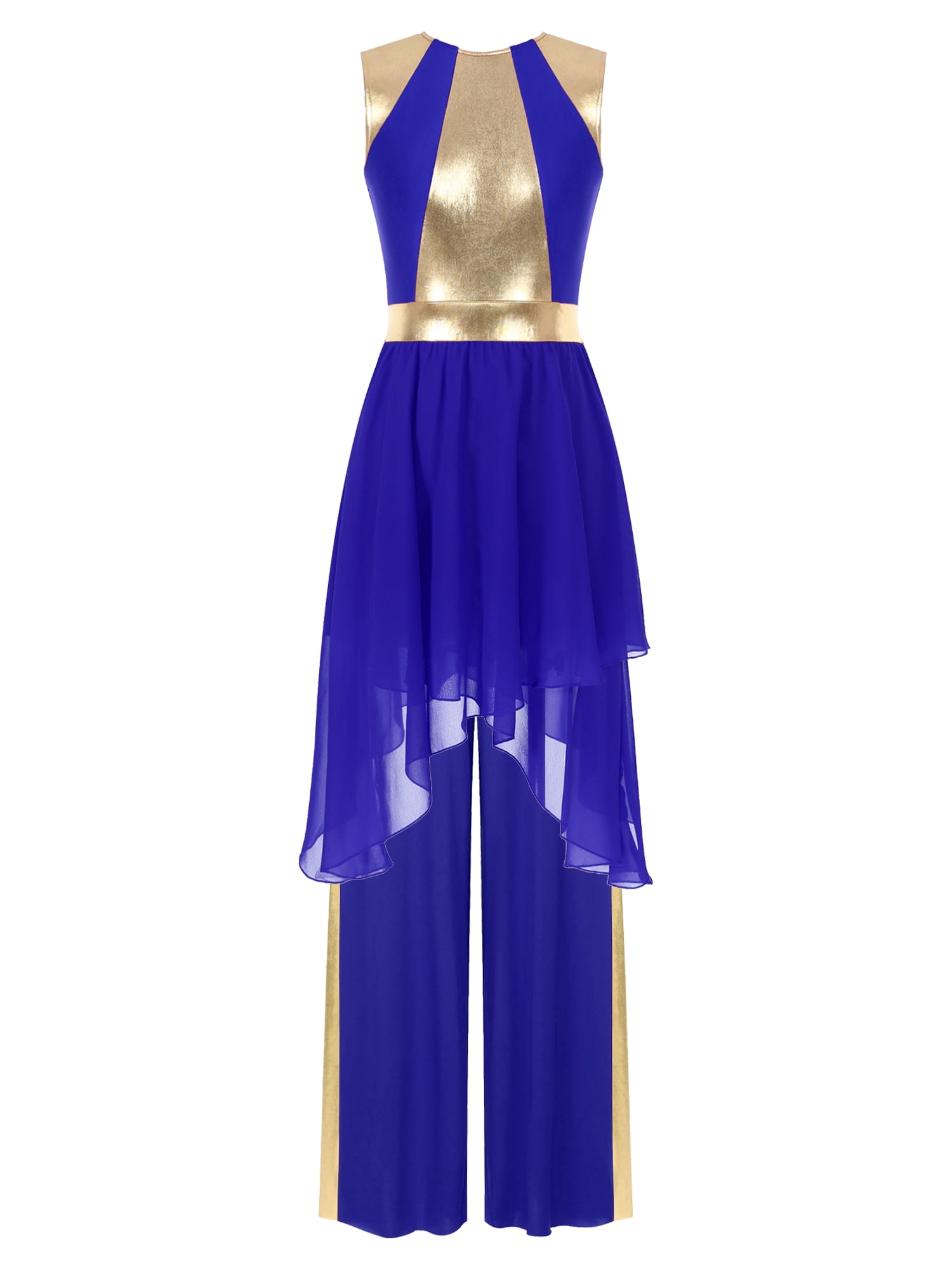 Doomiva Women Lyrical Dance Outfit Sleeveless Asymmetrical Hem Dress ...