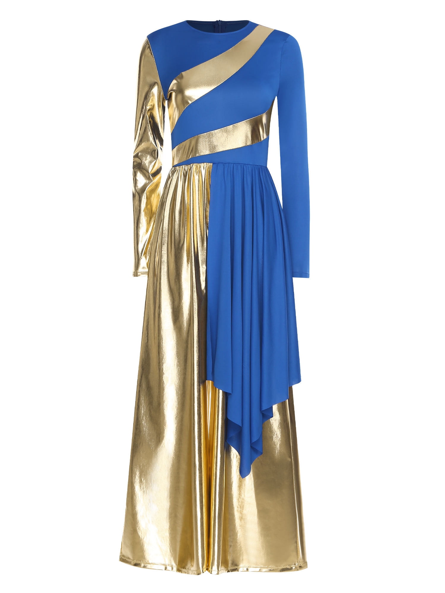 Doomiva Women Metallic Color Block Liturgical Praise Dance Bodysuit ...