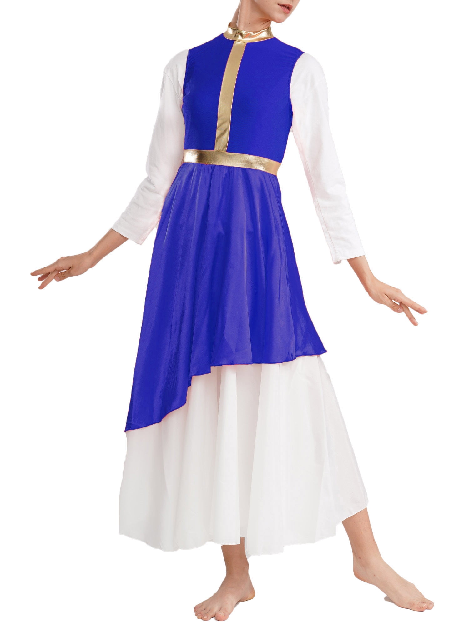 Doomiva Women Shiny Praise Dance Dresses Liturgical Overlays Tunics ...
