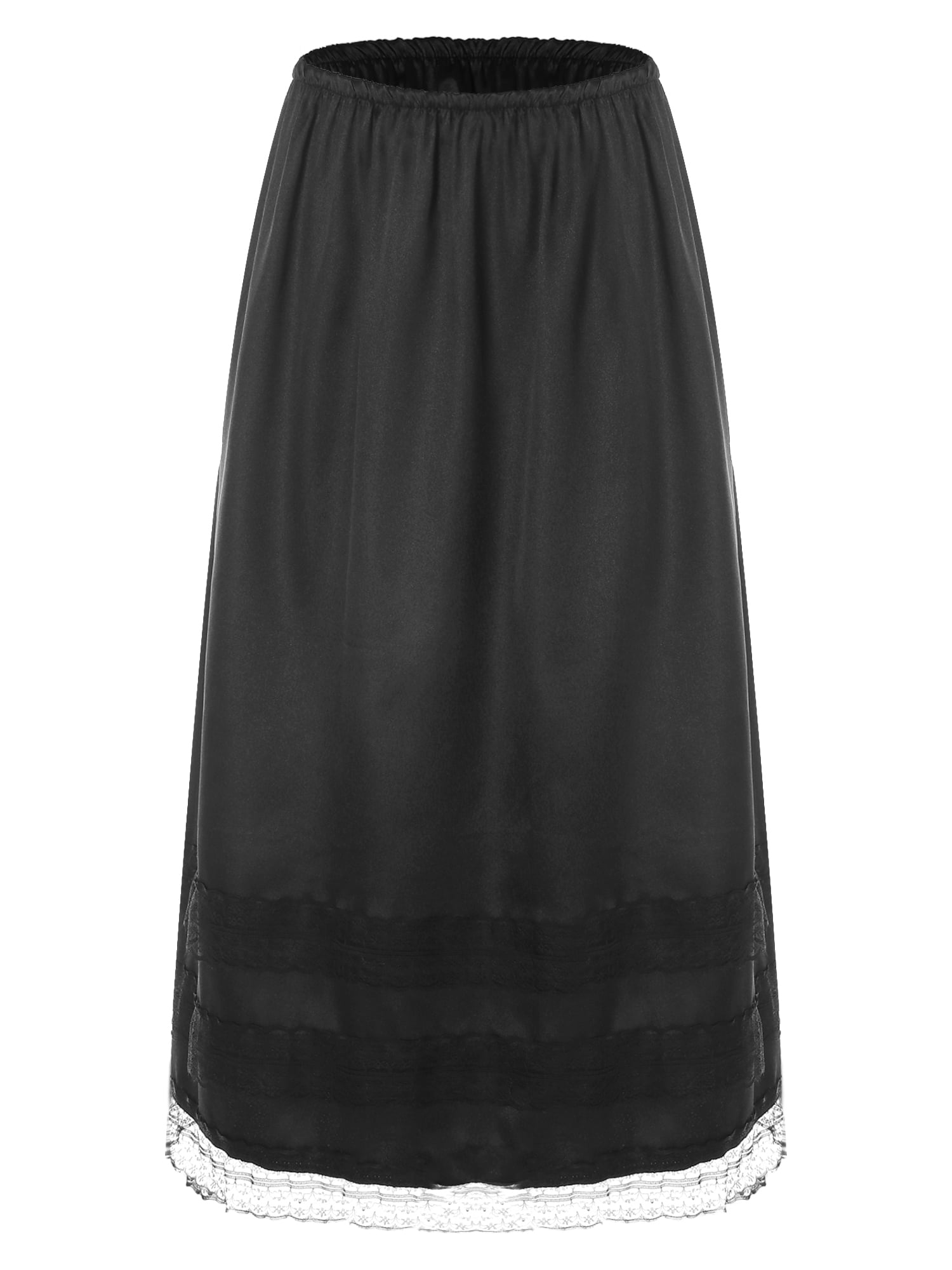 Doomiva Women Solid Color Half Slip Underskirt Elastic Waist Extender