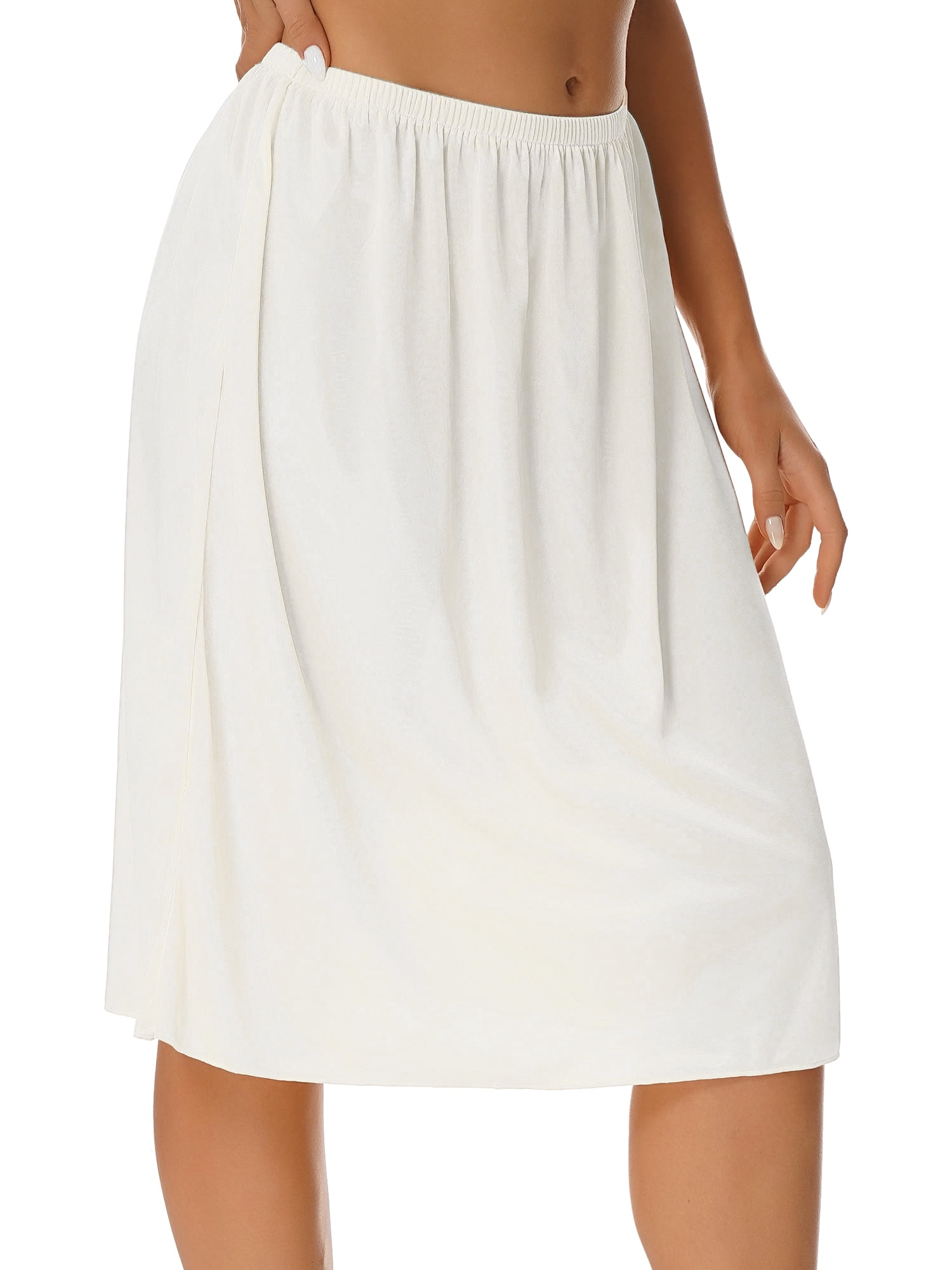 Doomiva Women's Half Slips Underskirts Long Satin Slip Skirt Petticoat ...